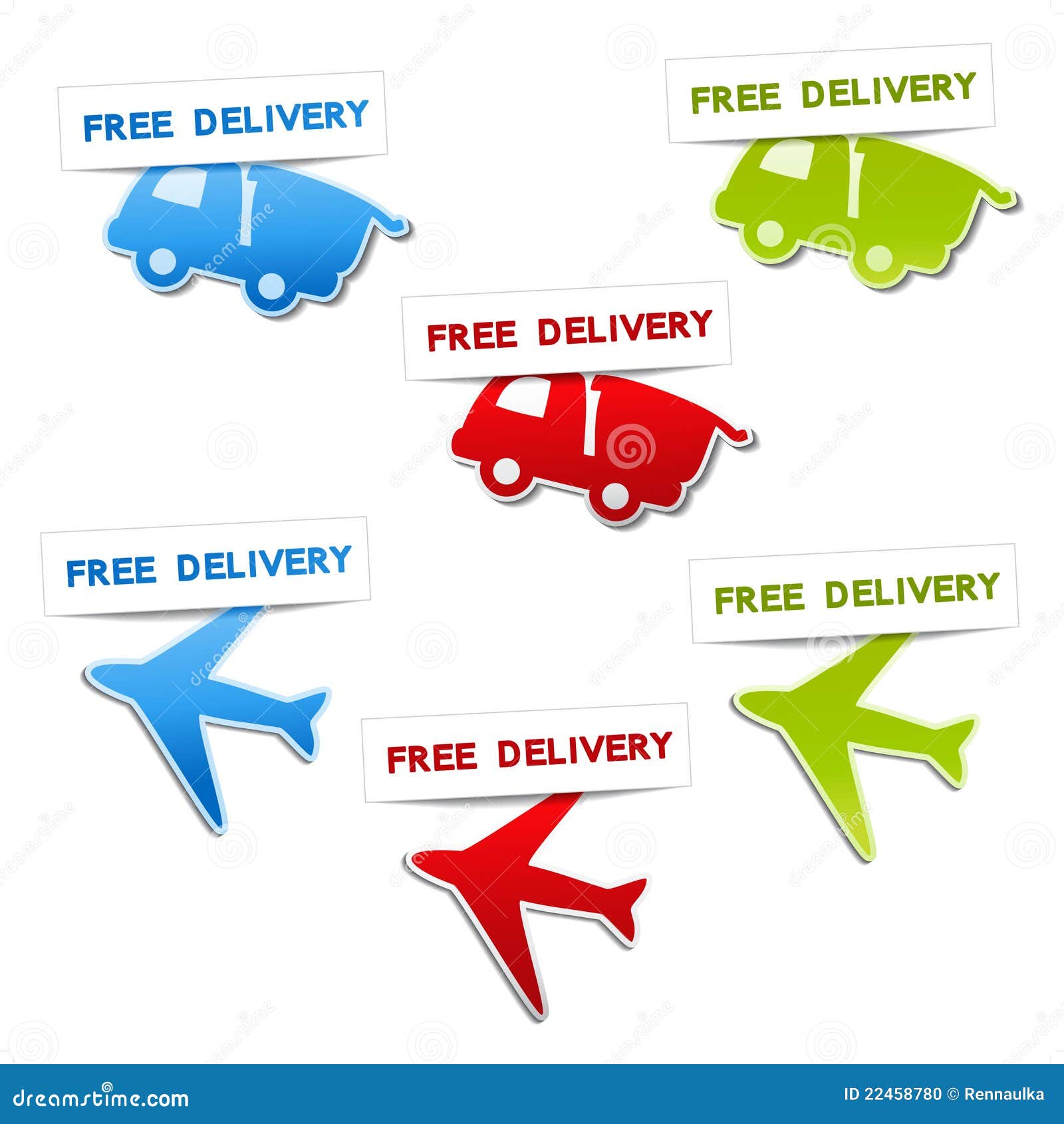 Symbols for Delivery - Car, Airplane Stock Vector - Illustration of ...