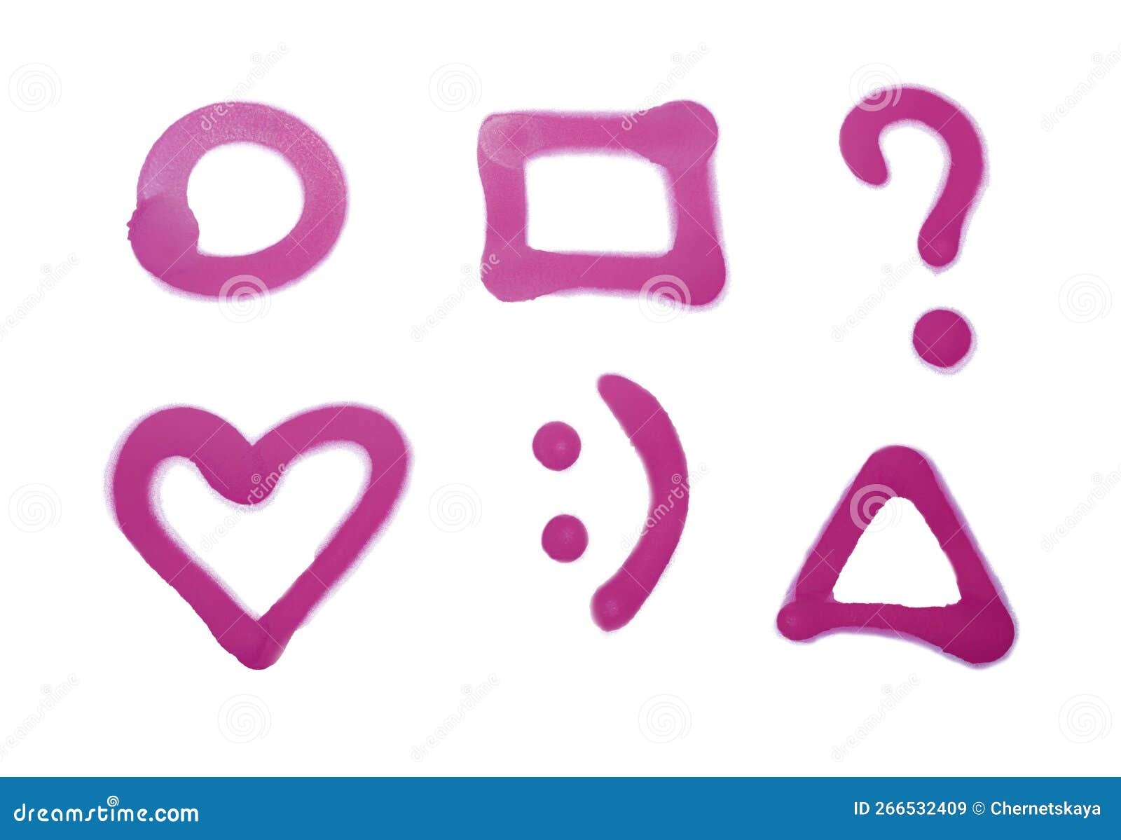 Symbols Drawn by Pink Spray Paint on White Background Stock Image ...