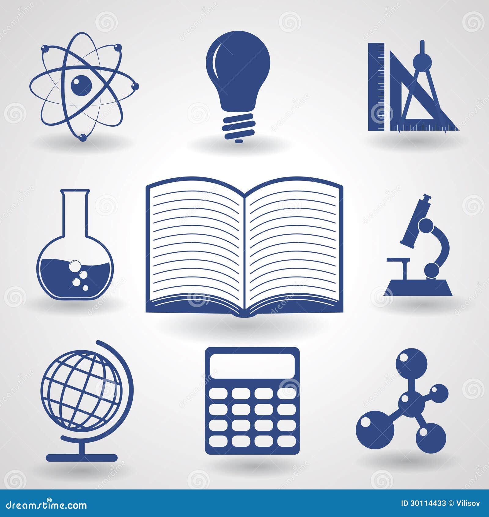 Symbols of education stock vector. Illustration of bulb - 30114433