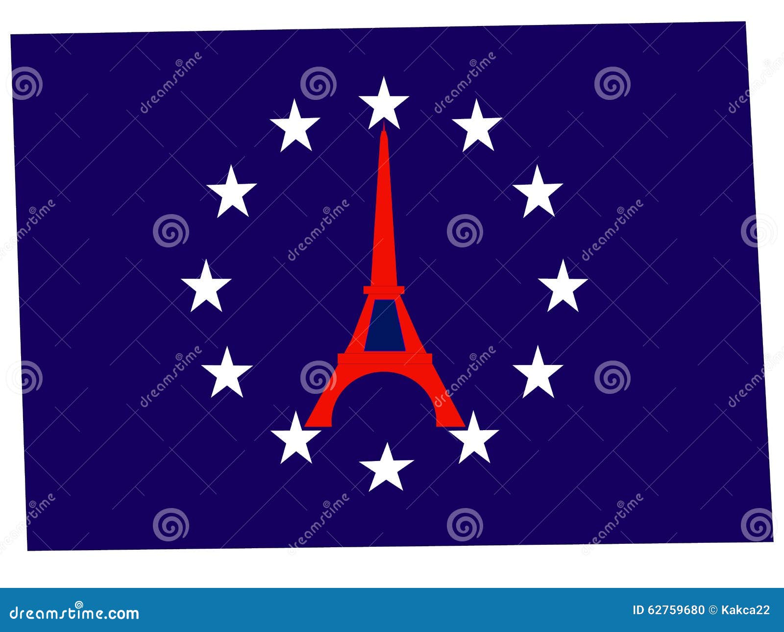 Symbols of EU and Paris stock vector. Illustration of background - 62759680