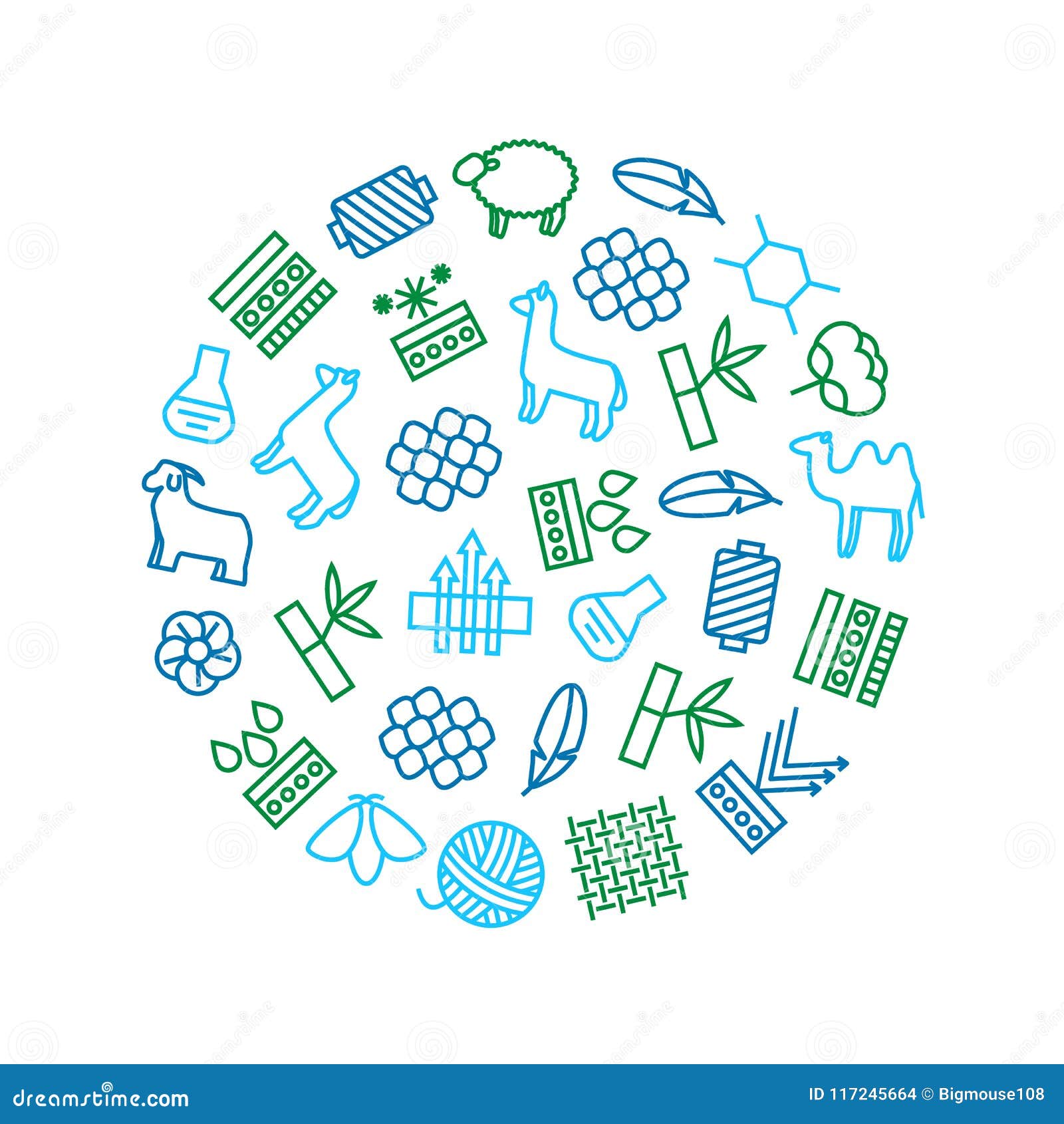Symbols of Fabric Feature Round Design Template. Vector Stock Vector ...