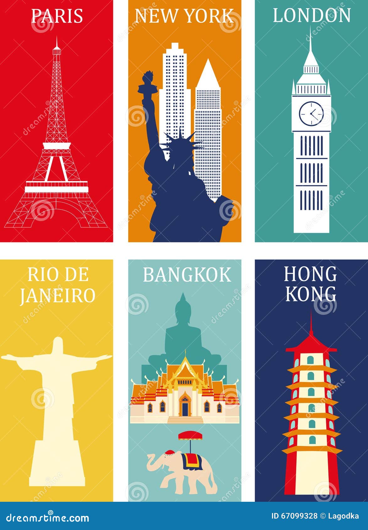 Symbols of Famous cities editorial stock photo. Illustration of icon ...