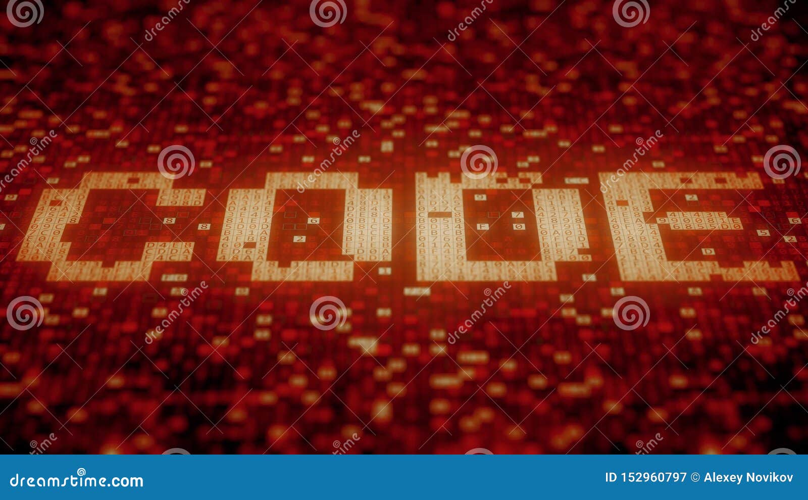 Flashing Hexadecimal Symbols On A Green Computer Screen Compose SERVER Word. 3D Rendering ...