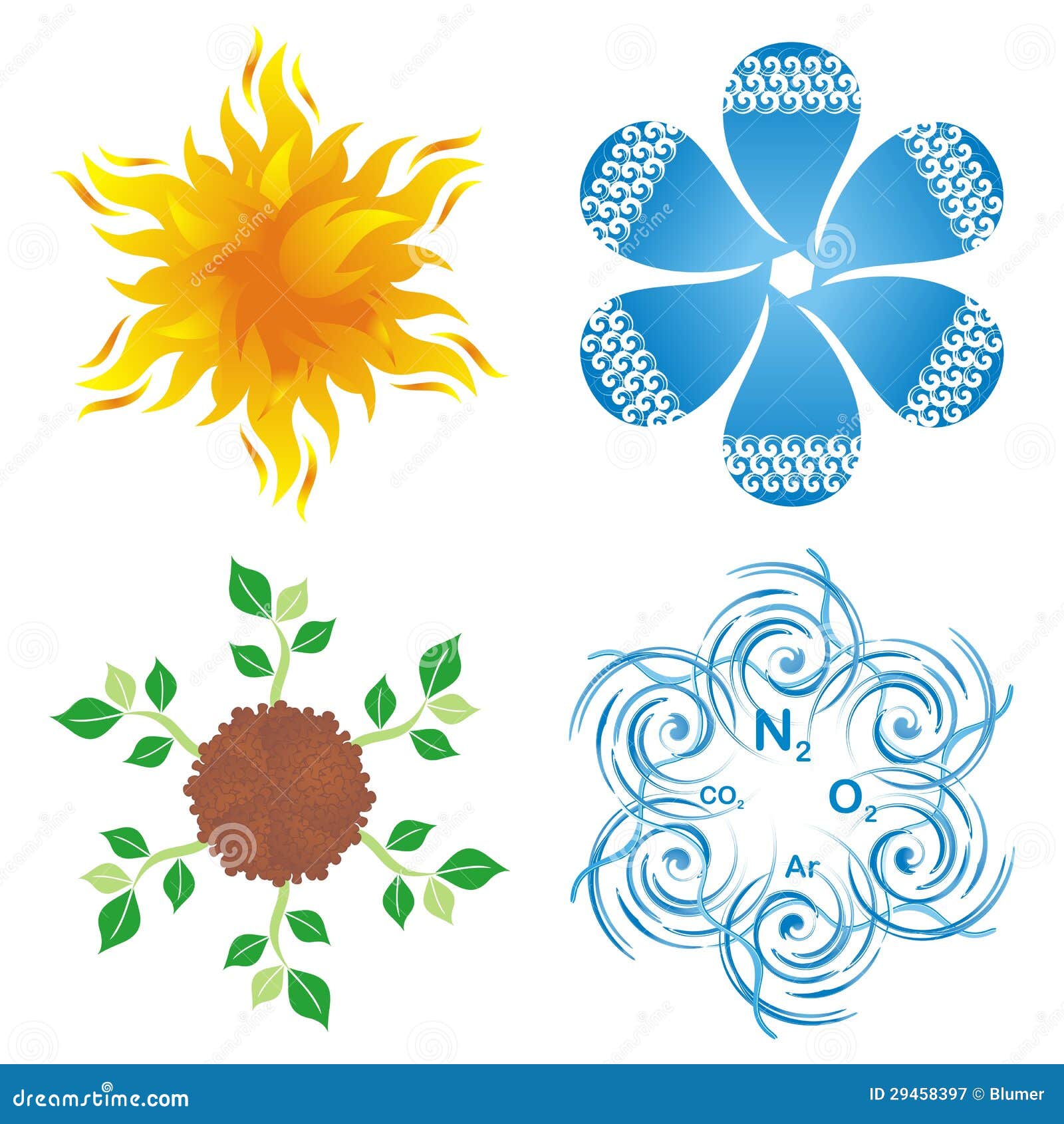 Symbols of four elements stock vector. Illustration of flame - 29458397 Symbols of four elements stock vector. Illustration of flame - 29458397