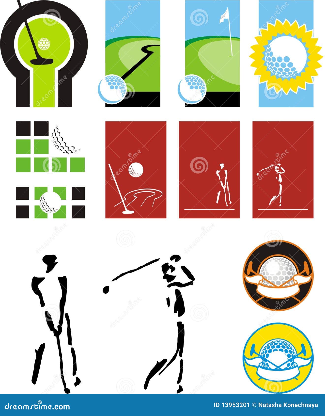 Symbols for a golf stock vector. Illustration of person - 13953201