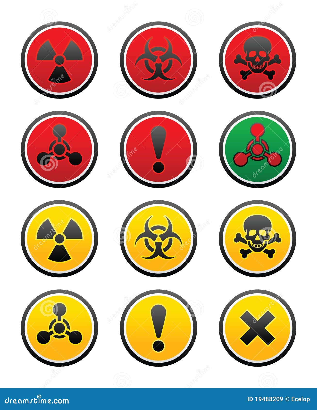 Symbols Of Hazard Cartoon Vector | CartoonDealer.com #19488209