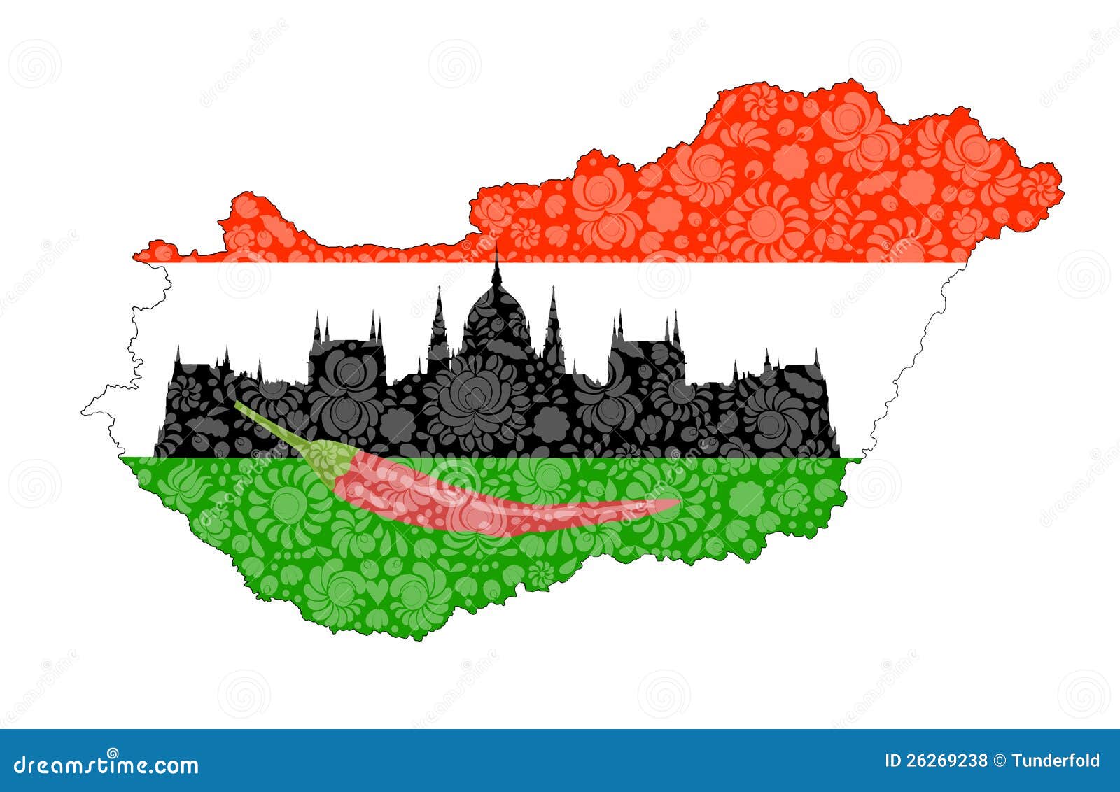 Symbols of Hungary stock vector. Illustration of characteristics - 26269238