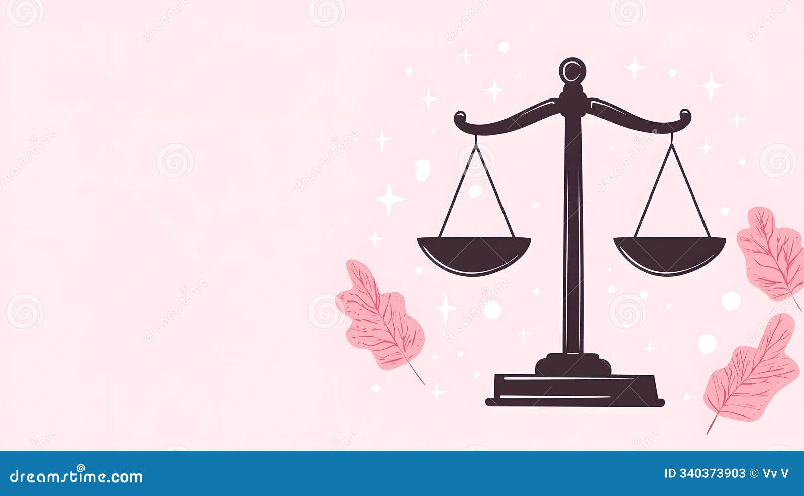 Symbols of Justice with a Modern Pink Background Stock Illustration ...