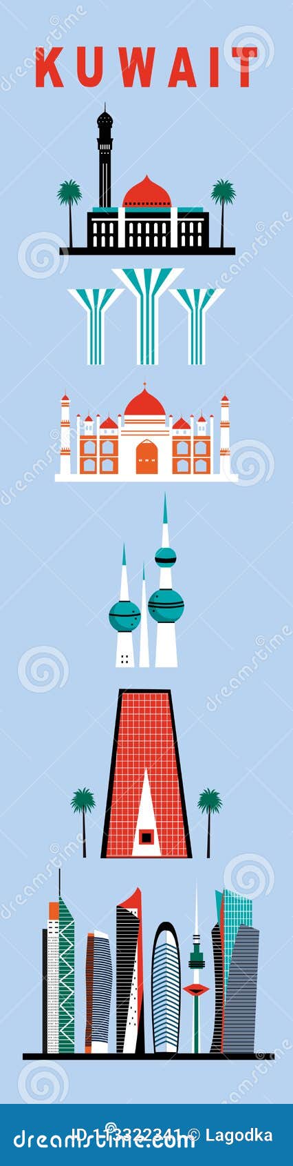 Symbols of Kuwait. stock vector. Illustration of grunge - 113322341
