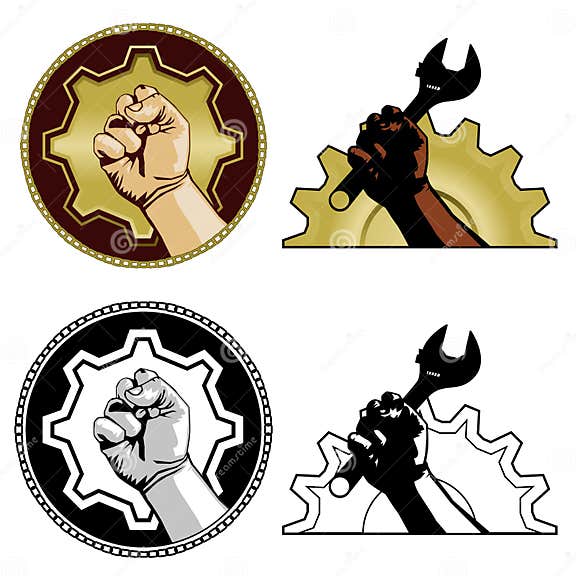 Symbols of labor stock vector. Illustration of industry - 13151691