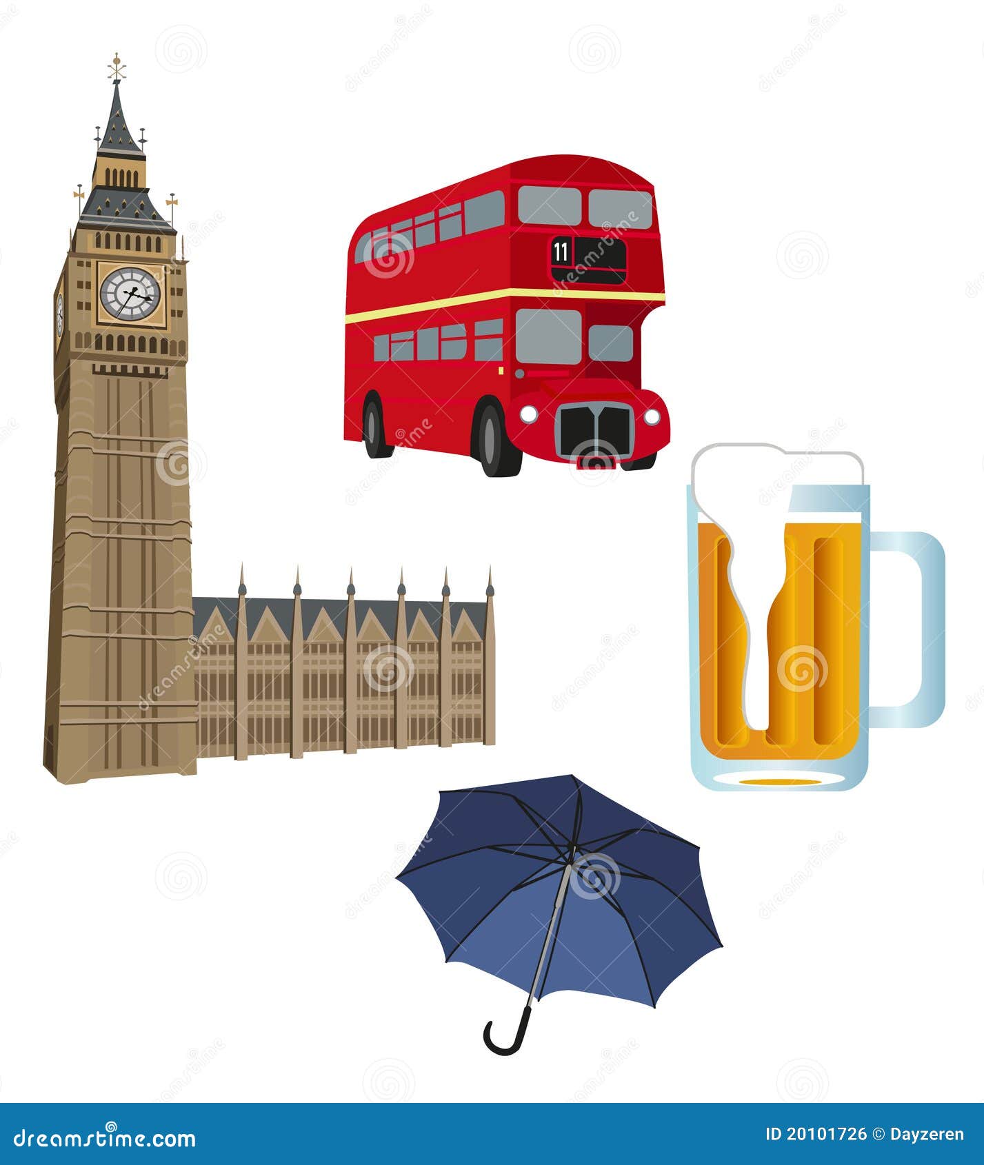 Symbols of London stock illustration. Illustration of england - 20101726