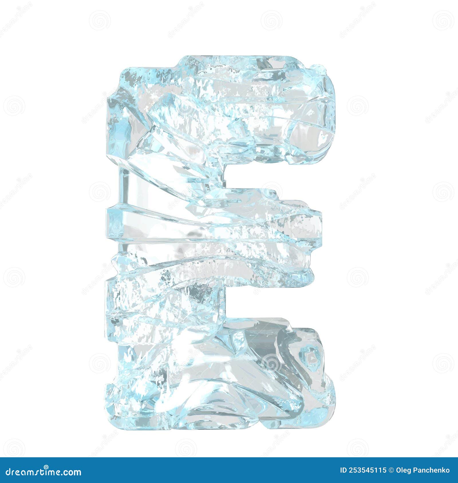 Symbols Made of Broken Ice. Letter E Stock Vector - Illustration of ...