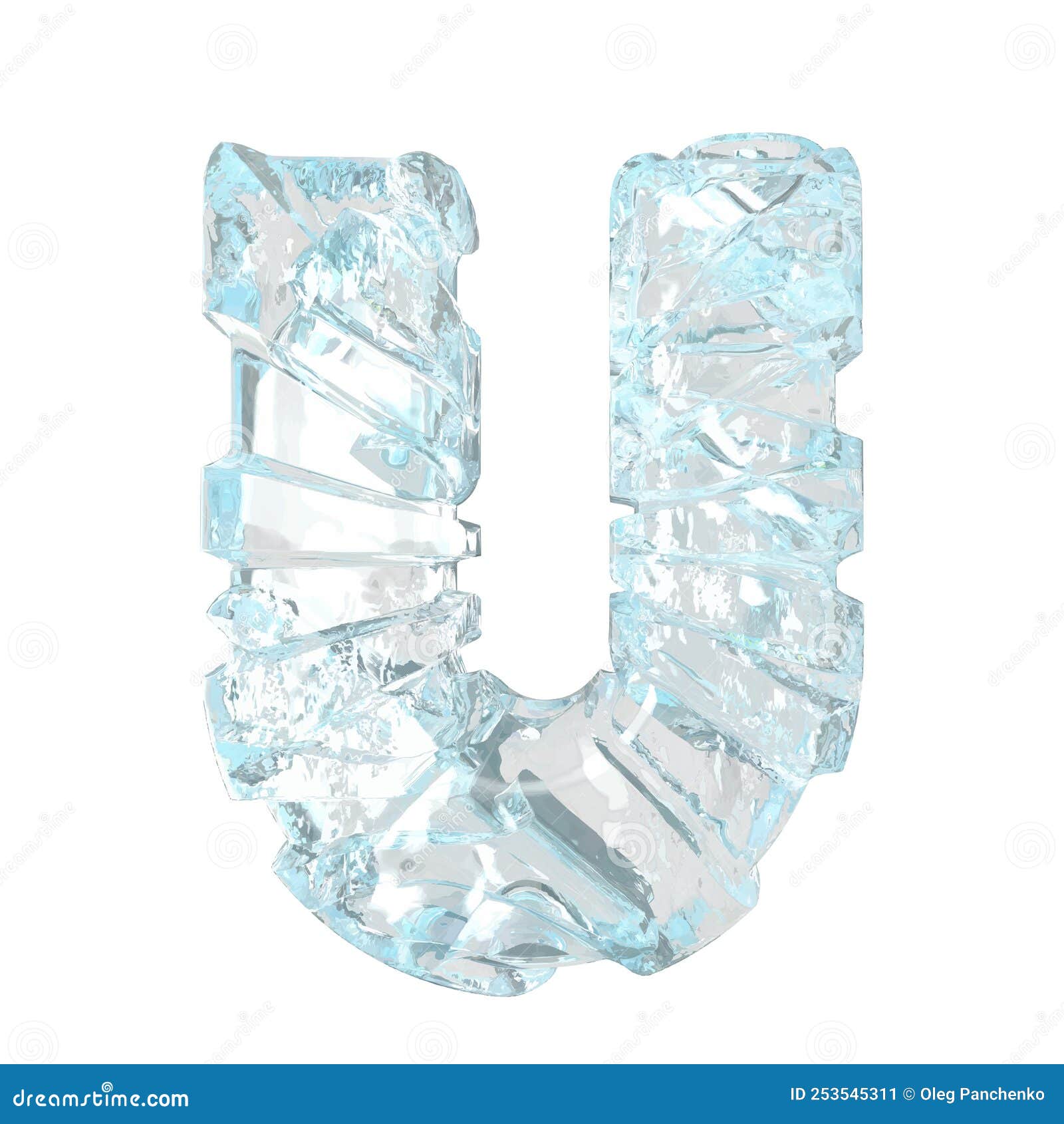 Symbols Made of Broken Ice. Letter U Stock Vector - Illustration of ...
