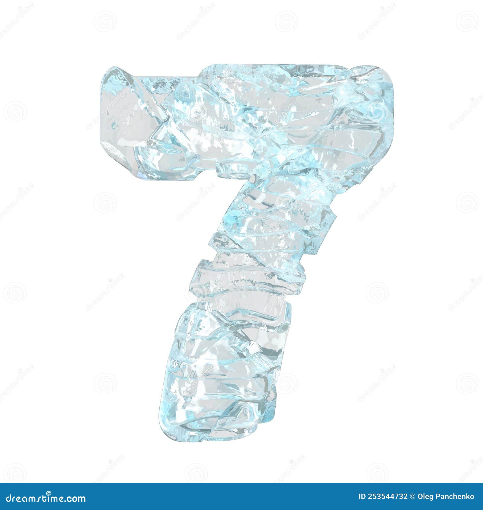 Symbols Made of Broken Ice. Number 7 Stock Vector - Illustration of ...