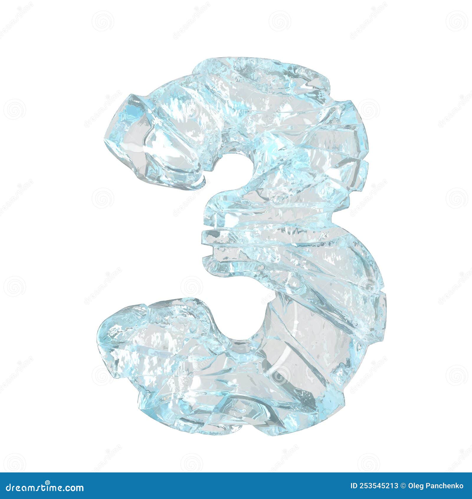 Symbols Made of Broken Ice. Number 3 Stock Vector - Illustration of ...