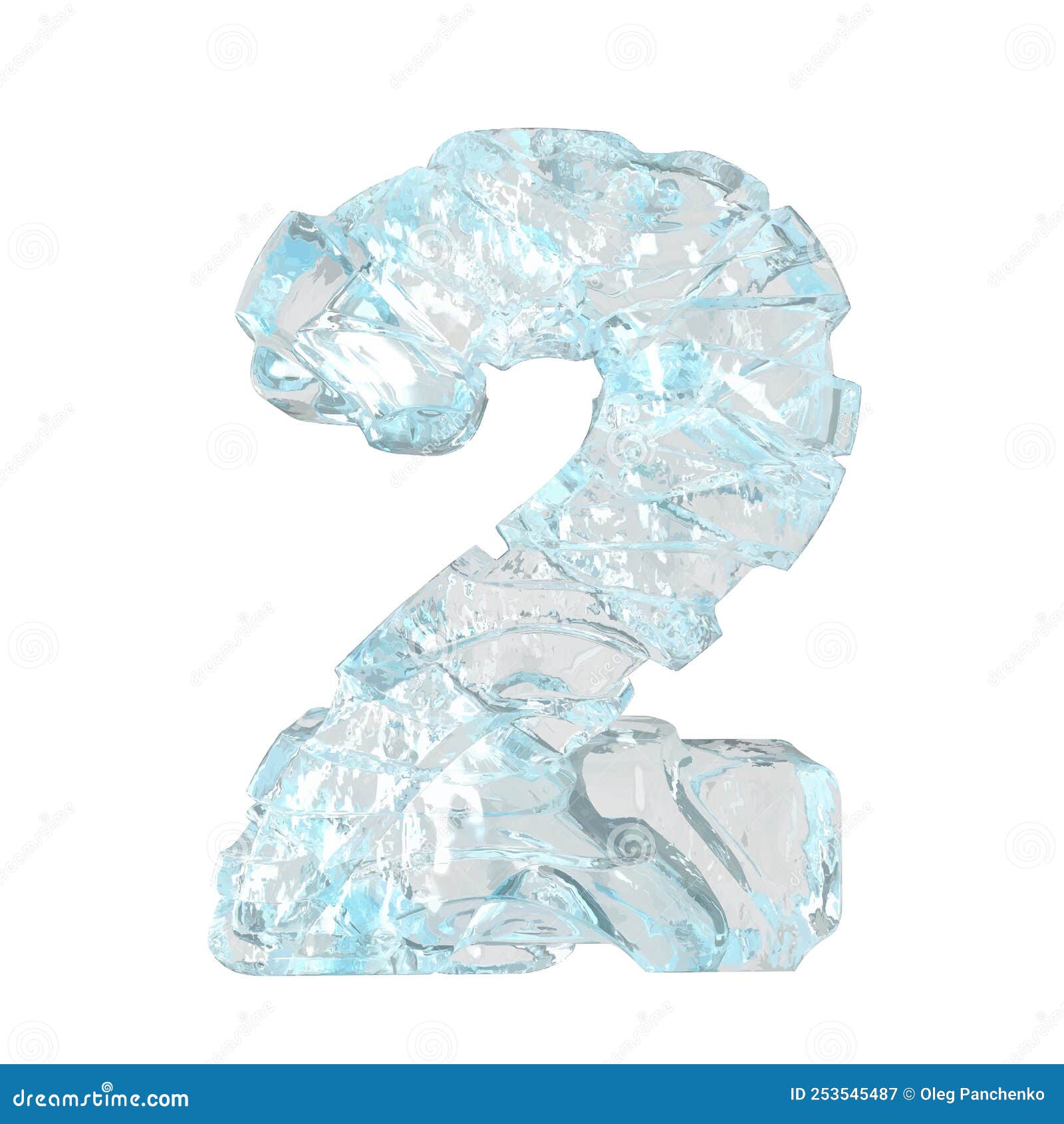 Symbols Made of Broken Ice. Number 2 Stock Vector - Illustration of ...