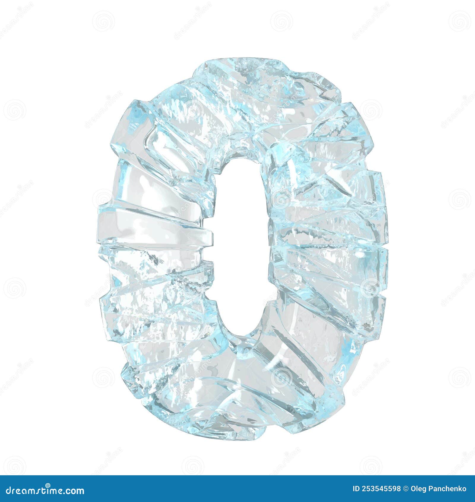 Symbols Made of Broken Ice. Number 0 Stock Vector - Illustration of ...
