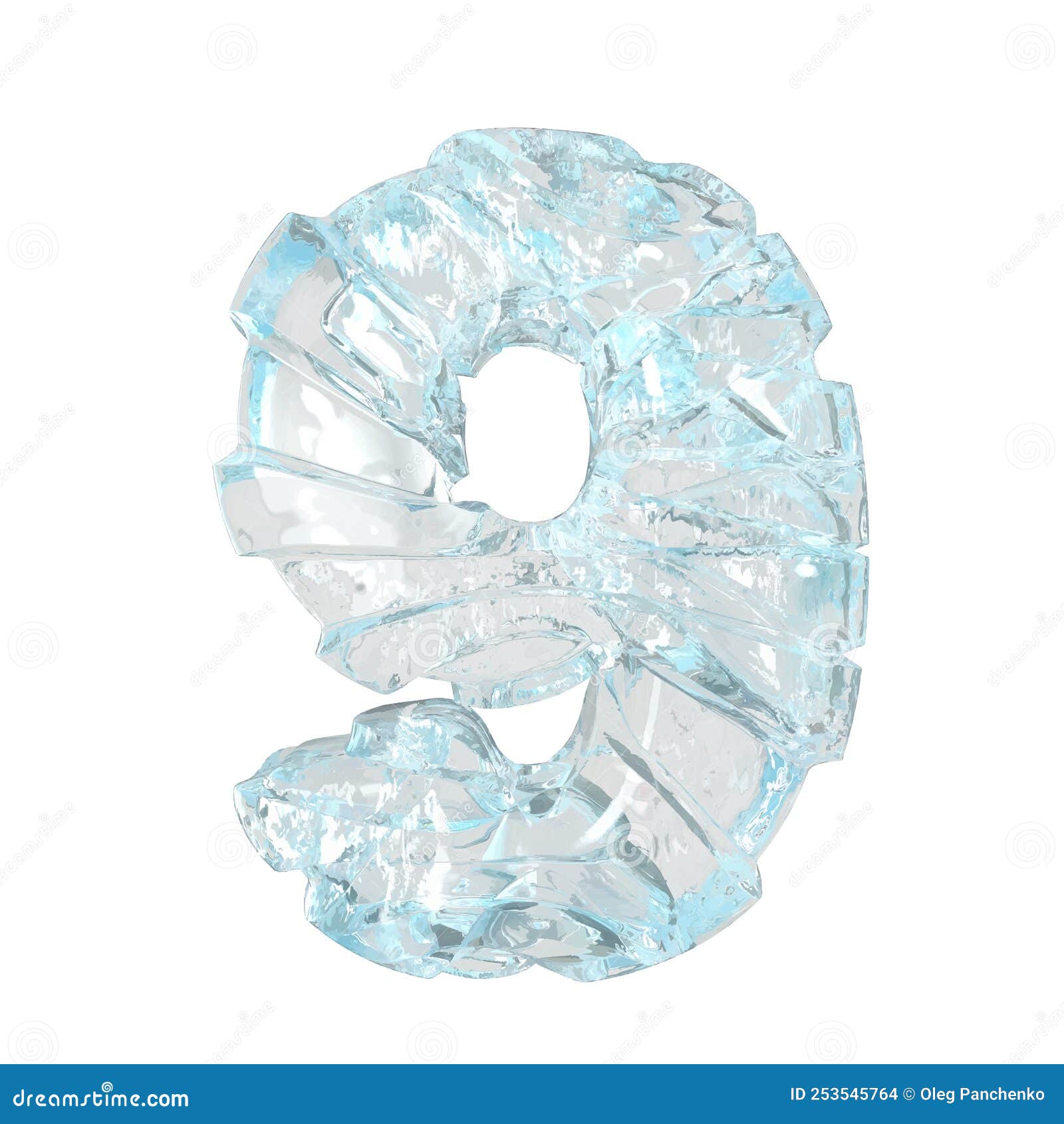 Symbols Made of Broken Ice. Number 9 Stock Vector - Illustration of ...