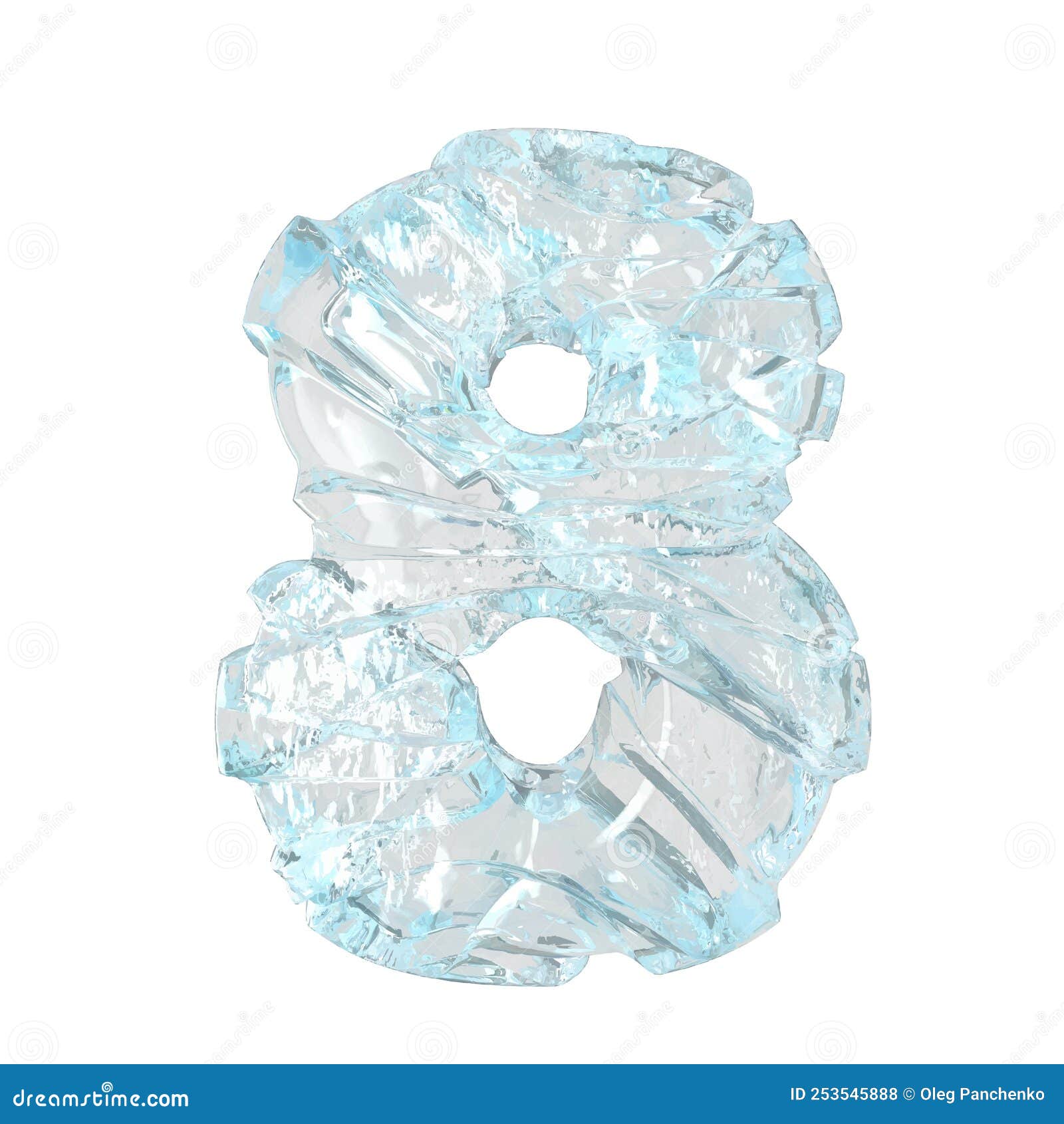 Symbols Made of Broken Ice. Number 8 Stock Vector - Illustration of ...