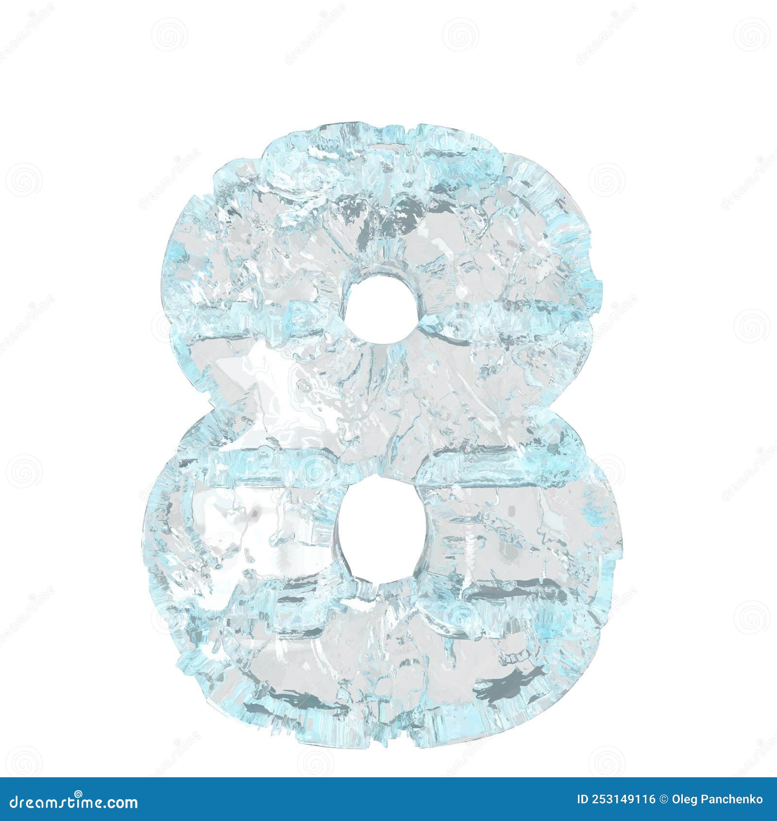 Symbols Made of Ice. Number 8 Stock Vector - Illustration of holiday ...