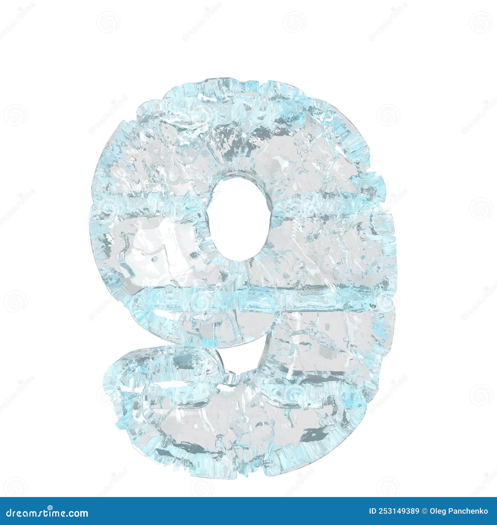 Symbols Made of Ice. Number 9 Stock Vector - Illustration of letter ...