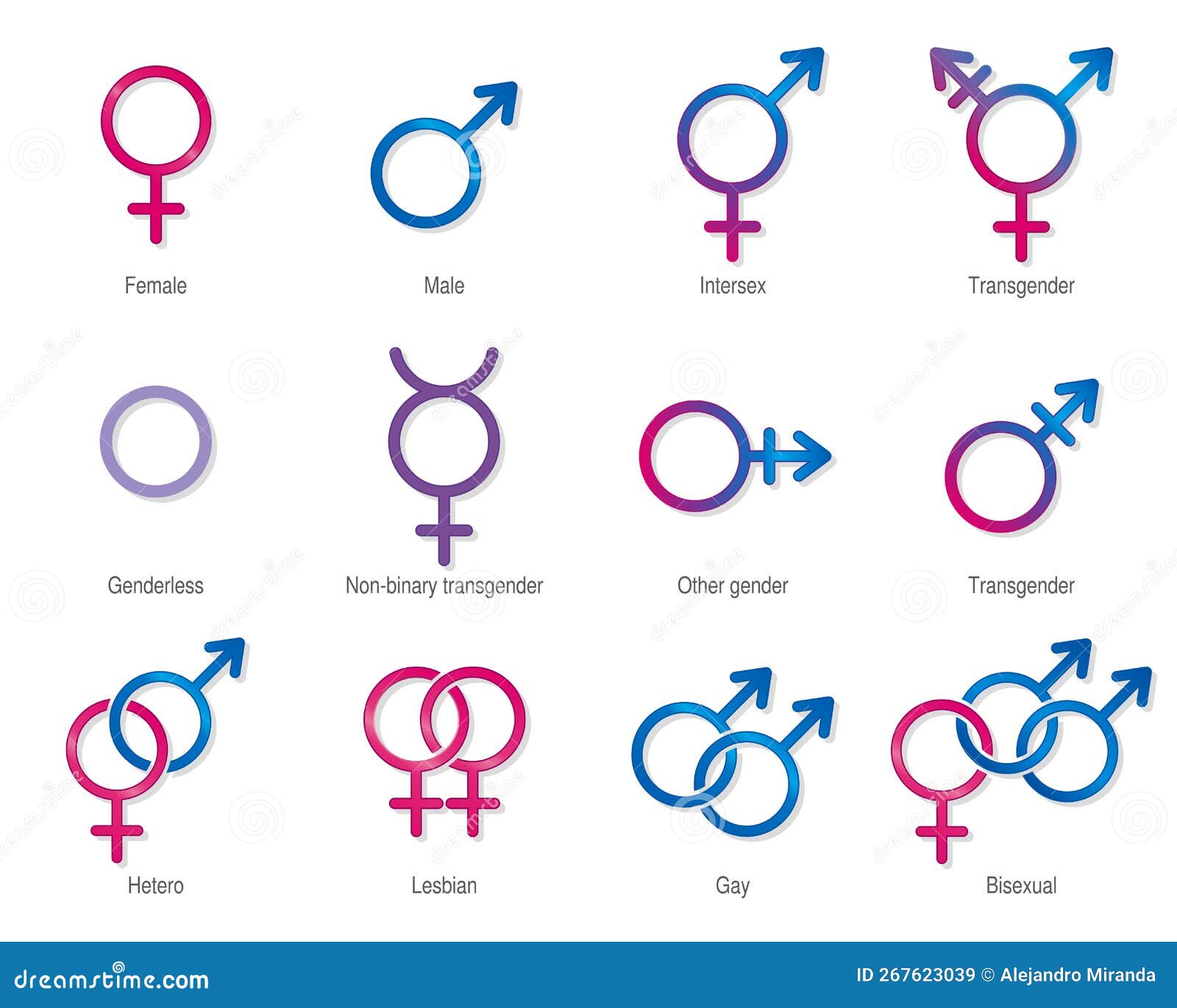 Different Sexual Identity Pride Flag Icon Set Vector 218274824
