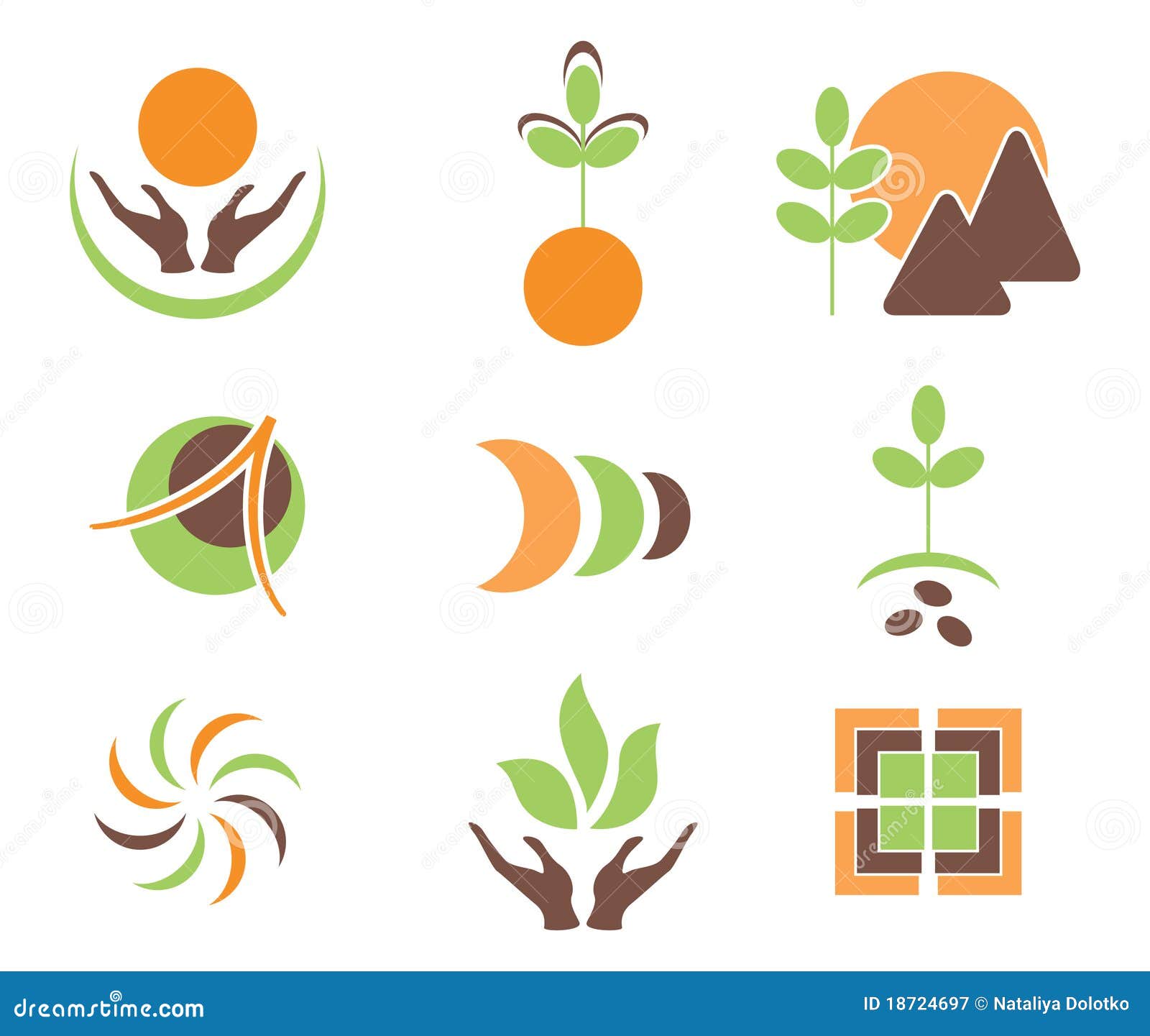 Symbols of nature stock vector. Illustration of background - 18724697