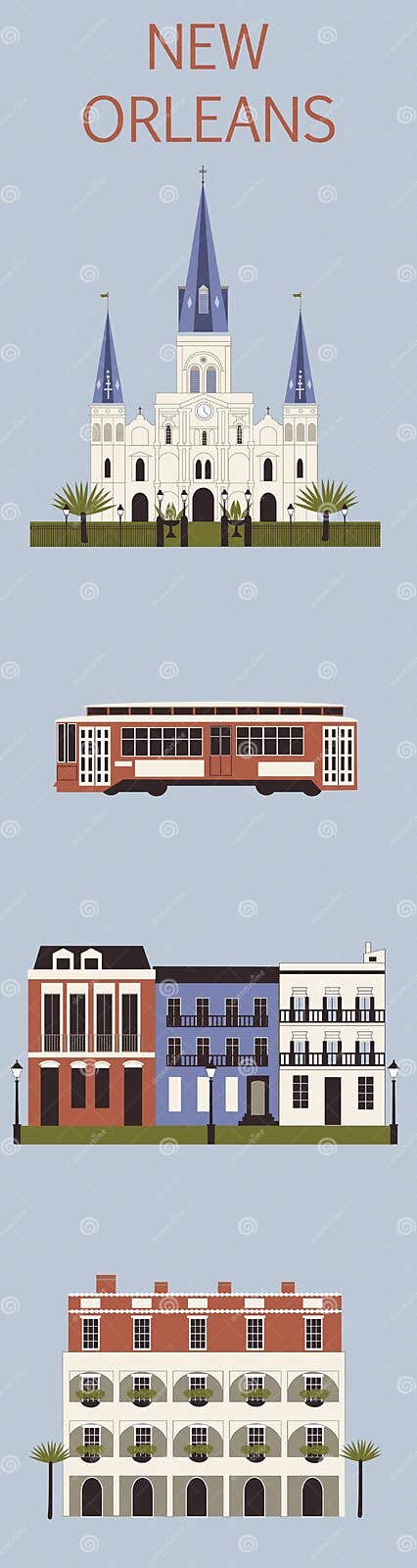 Symbols of New Orleans stock vector. Illustration of french - 32806706