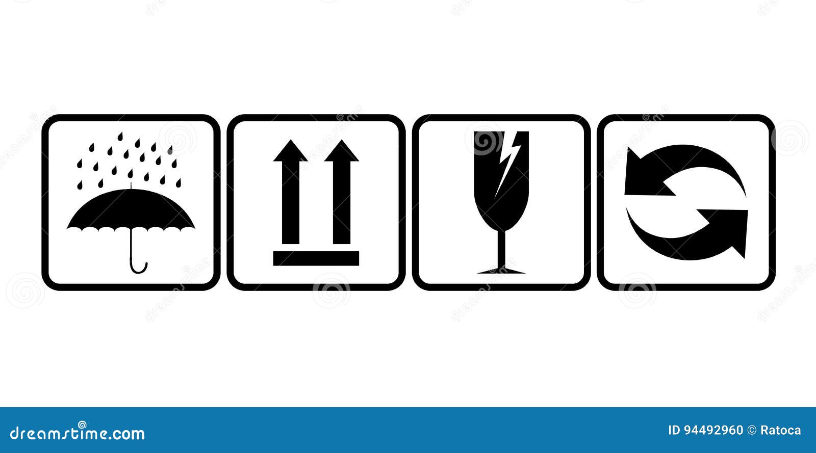 Package Symbols & Cargo Symbols Icons Black & White Flat Design Set Big ...