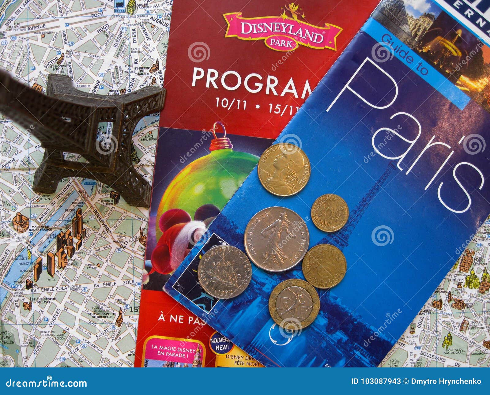 Paris Theme. France Symbols Flat Layout Background Editorial Stock ...