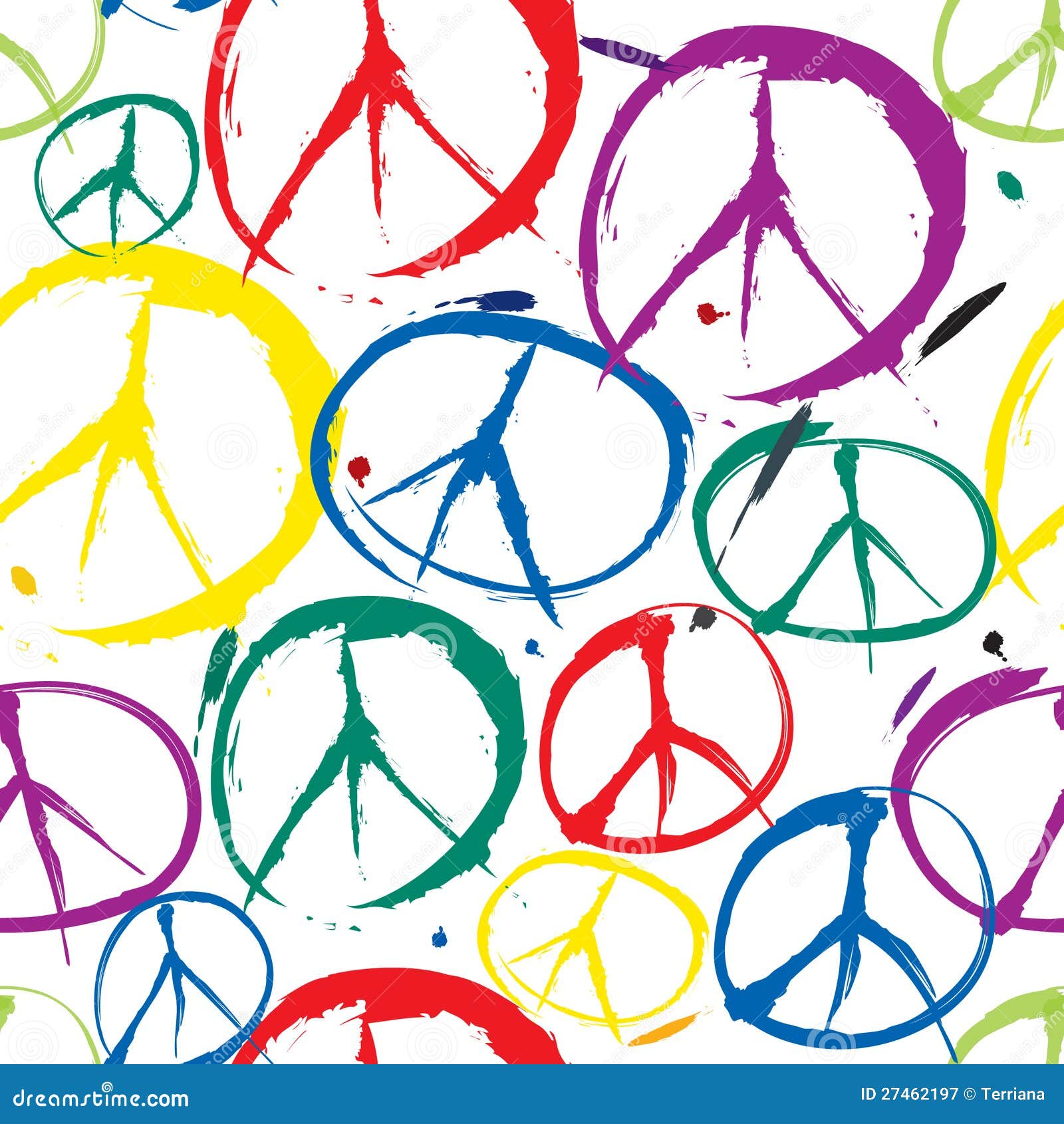 Symbols of Peace Seamless Background Stock Vector - Illustration of ...