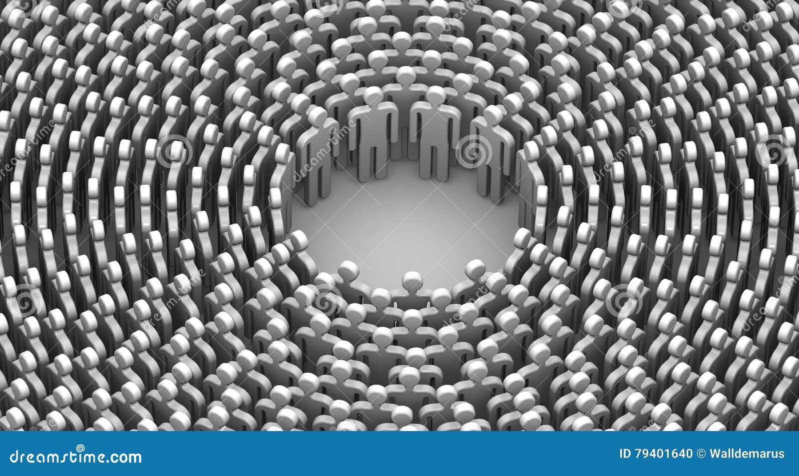 Symbols of People Lined Up in a Circle Stock Illustration ...