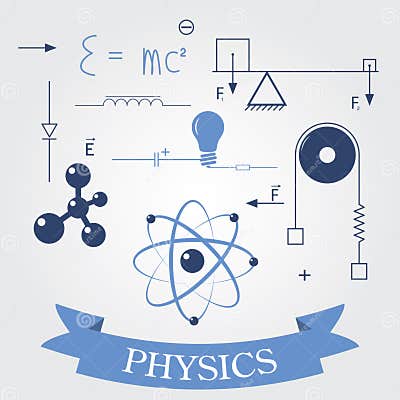 Symbols of physics stock vector. Illustration of concept - 30114404