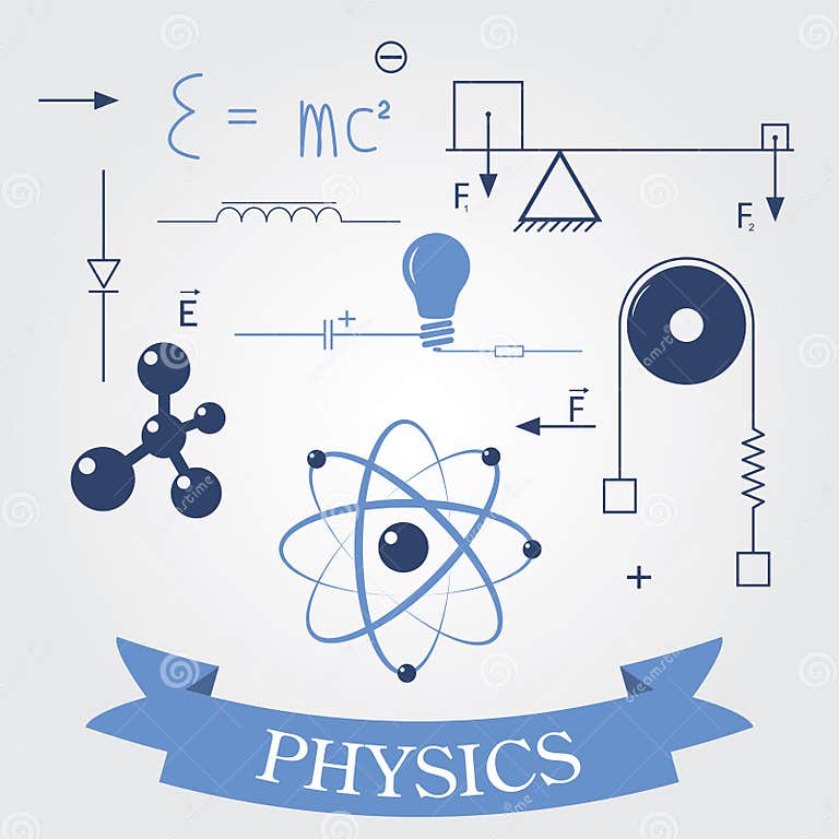 Symbols of physics stock vector. Illustration of concept - 30114404