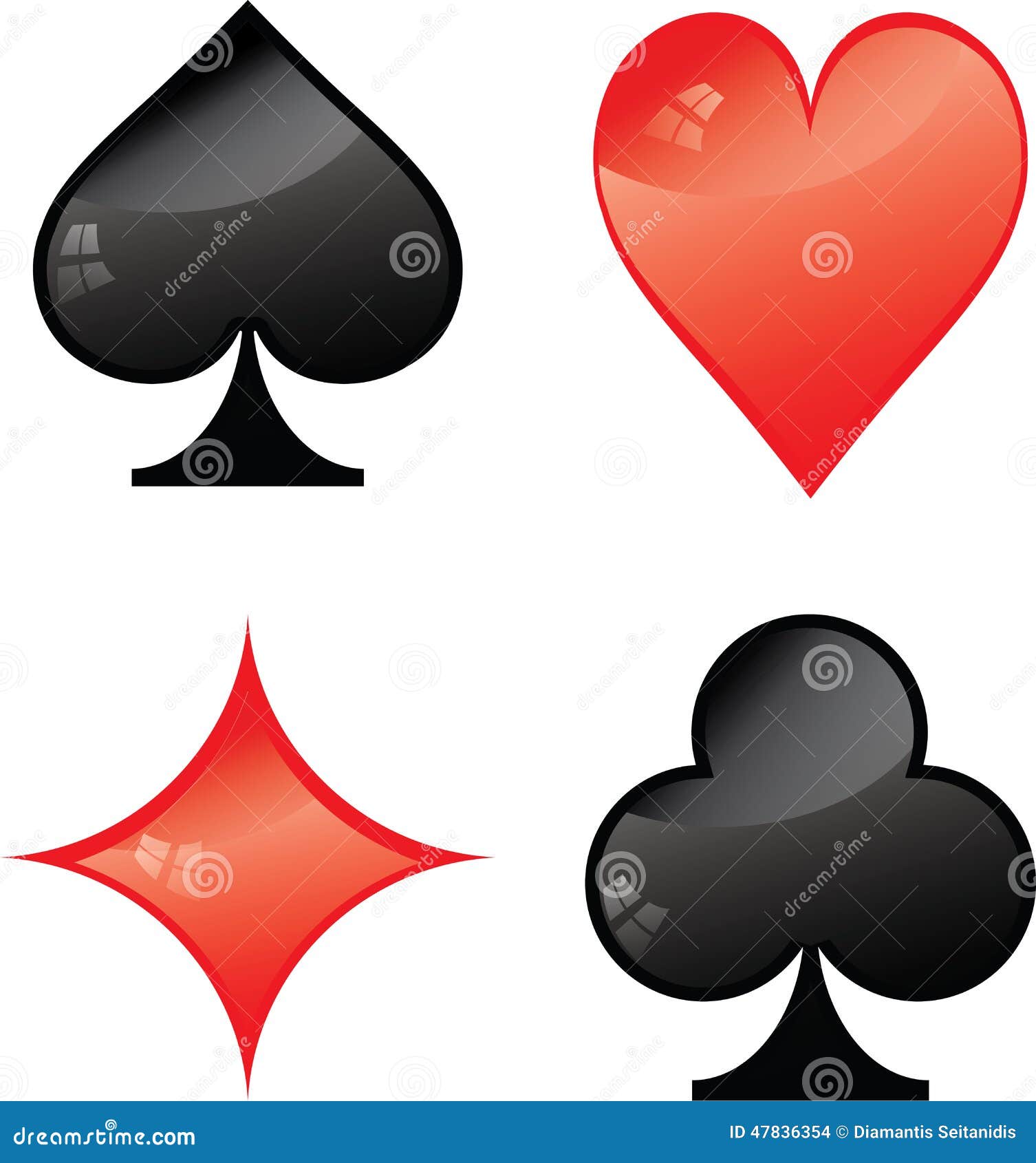 Symbols of playing cards stock vector. Illustration of symbol - 47836354