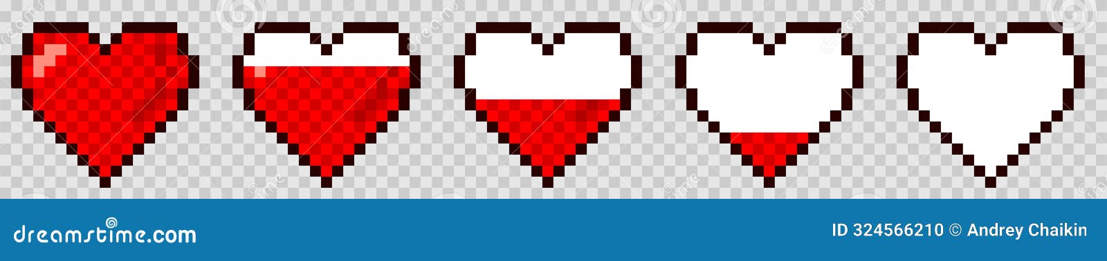 Pixel Hearts. Retro 8 Bit Abstract Love Symbols, Pixelated Romance And ...
