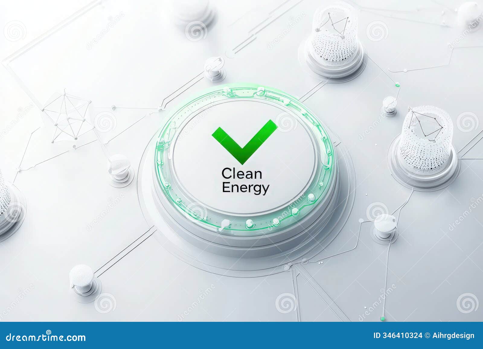 Clean Energy Concept Represented with Symbols and an Emphasis on ...