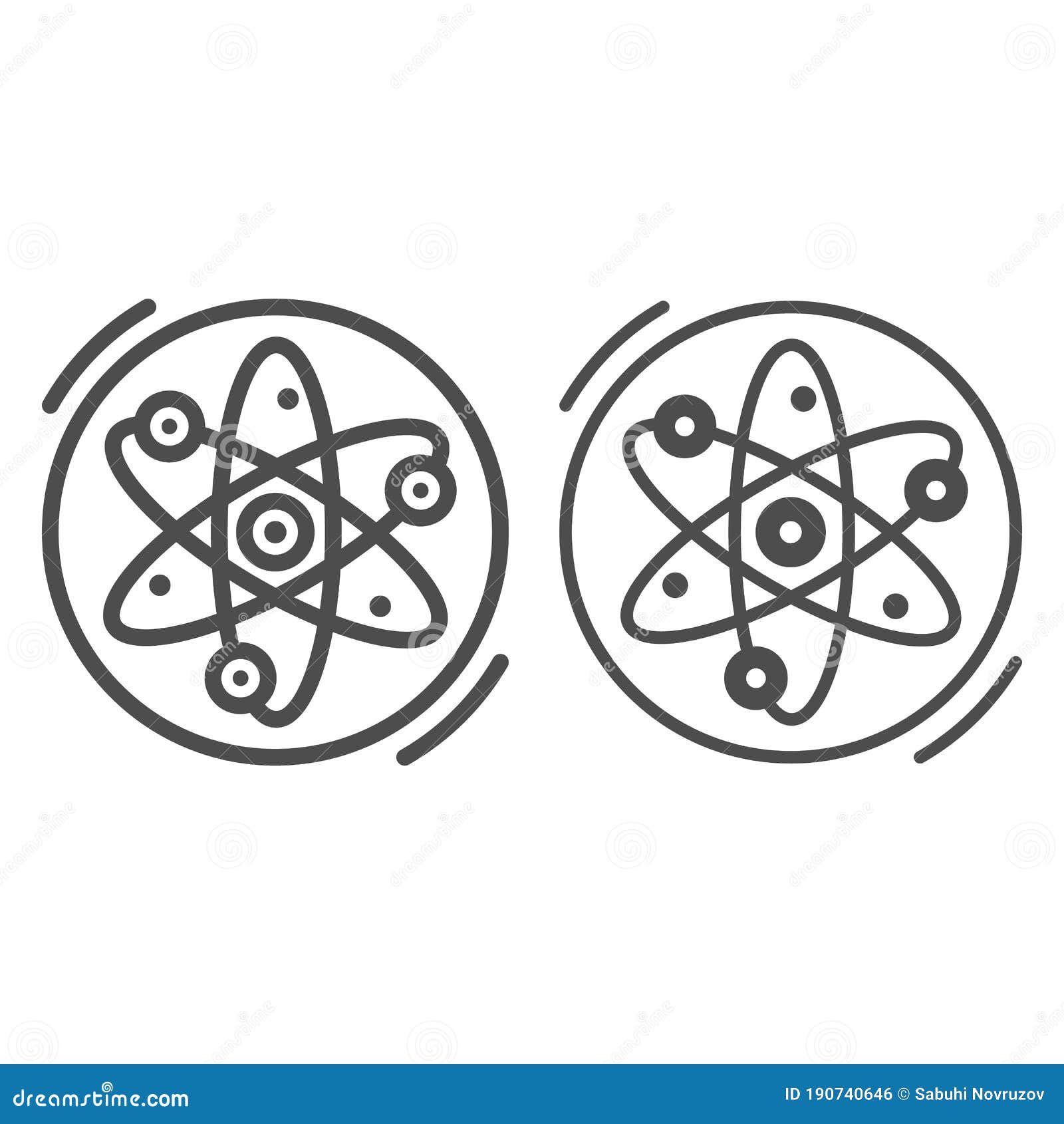 Symbols of Science Line and Solid Icon, Education, Research and Science ...