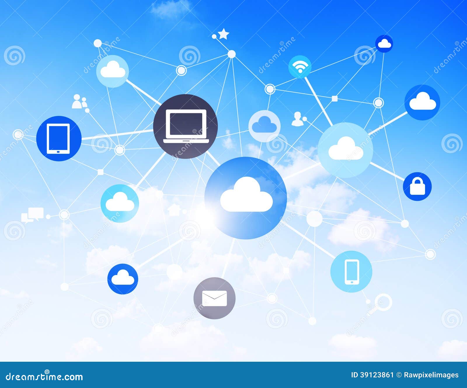Symbols and Signs of Cloud Computing Stock Illustration - Illustration ...