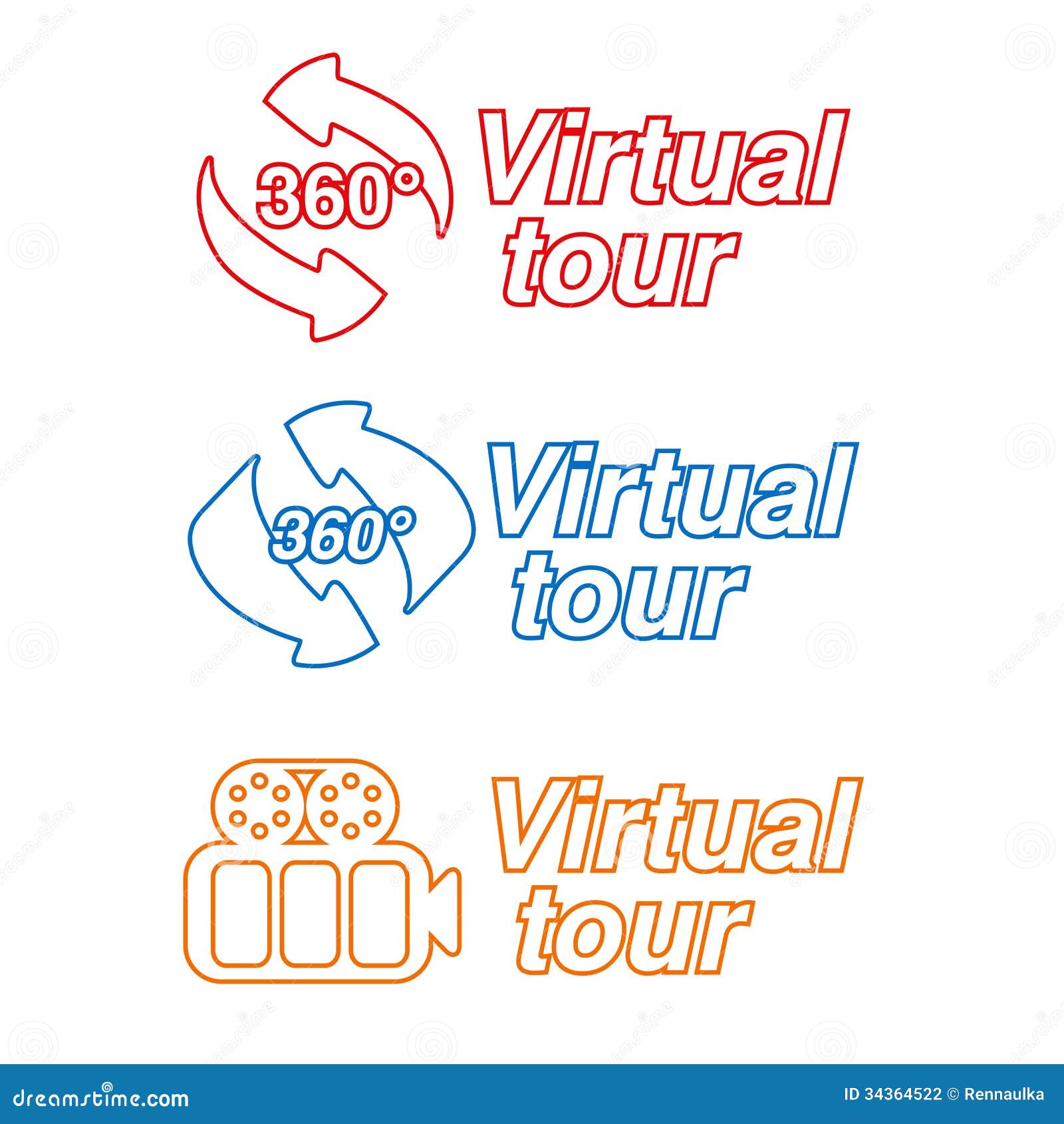 Symbols - Signs For Virtual Tour Vector Illustration | CartoonDealer ...