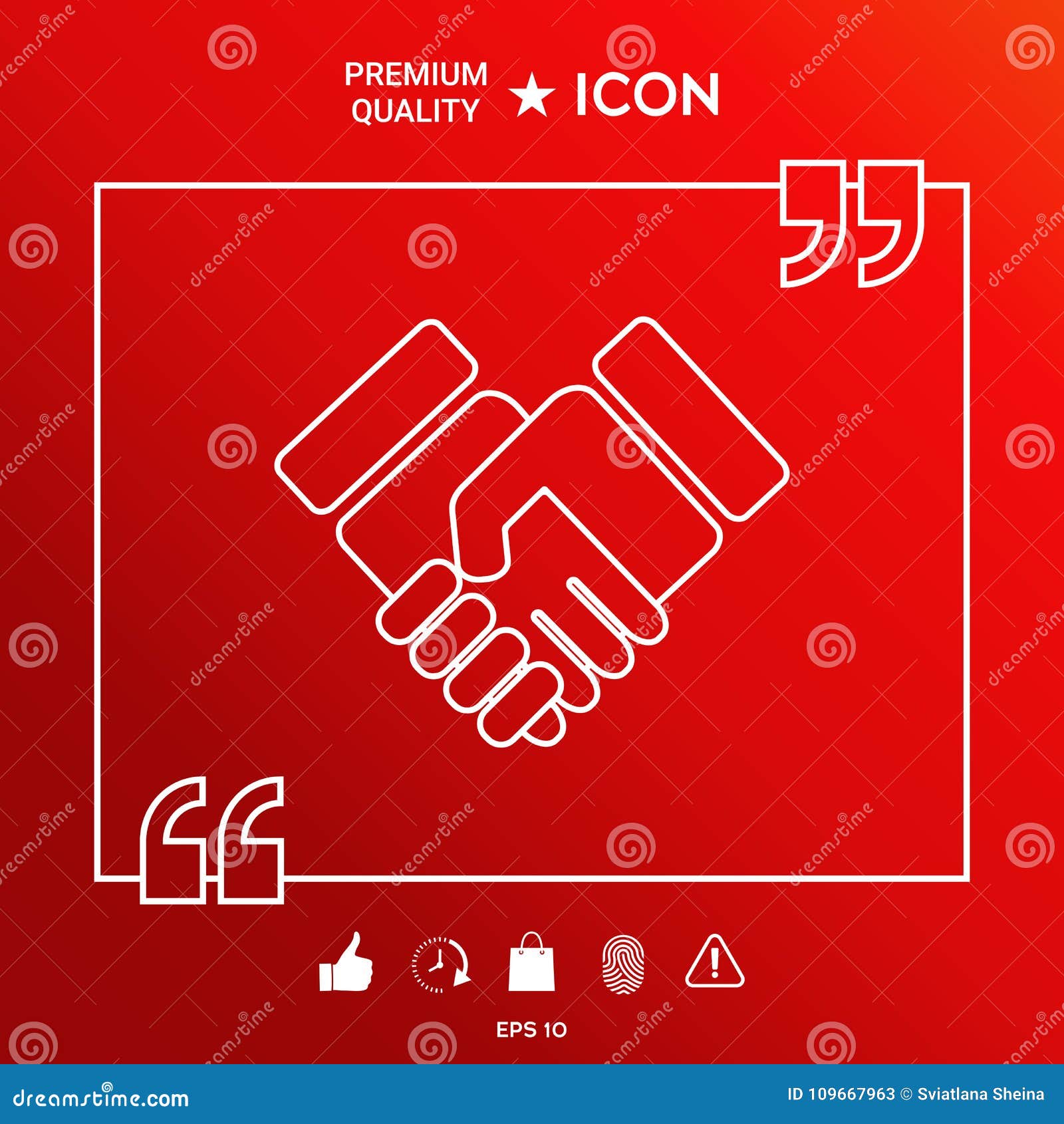 Handshake symbol icon stock vector. Illustration of partnership - 109667963