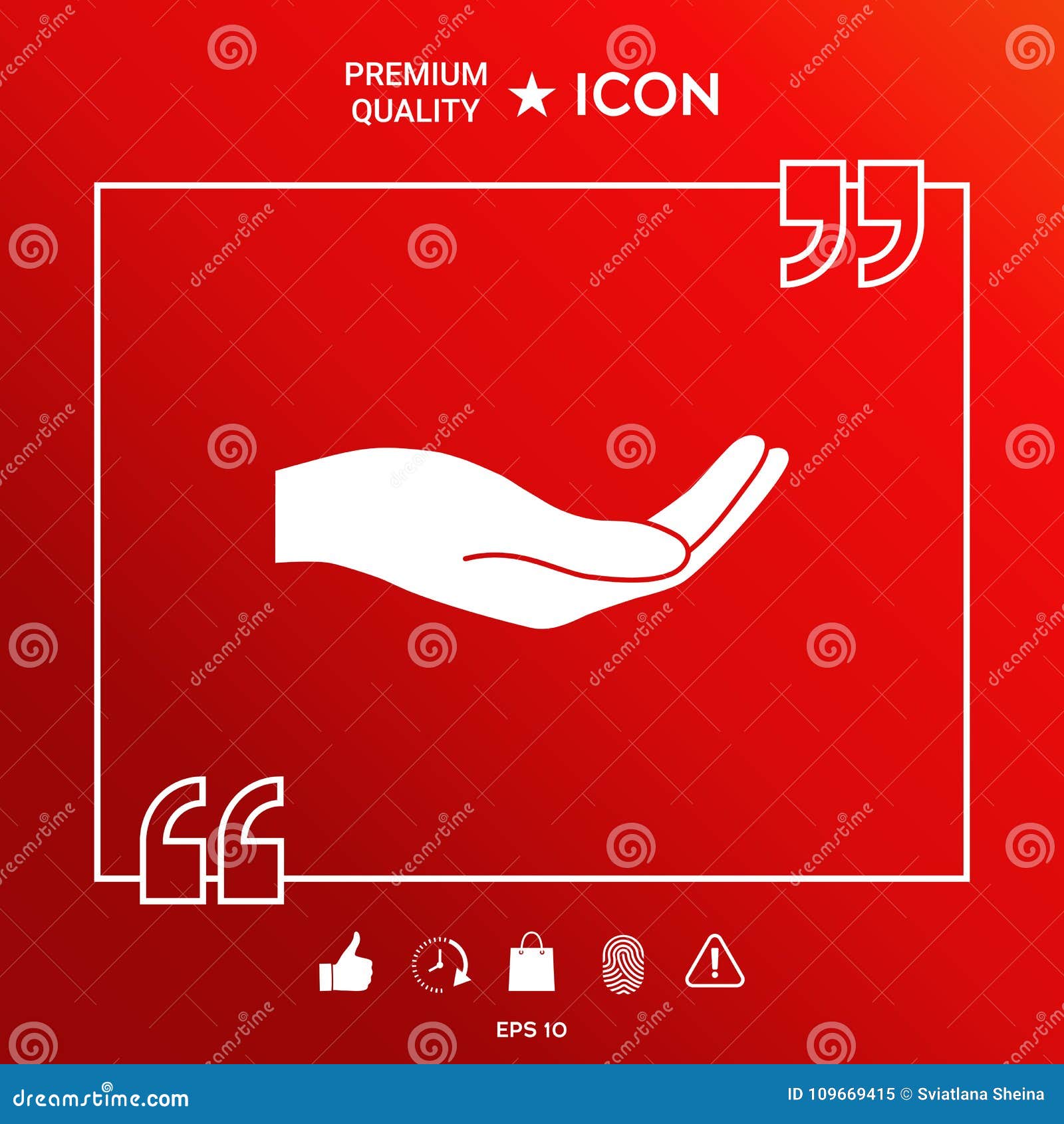 Open hand icon stock vector. Illustration of give, flat - 109669415