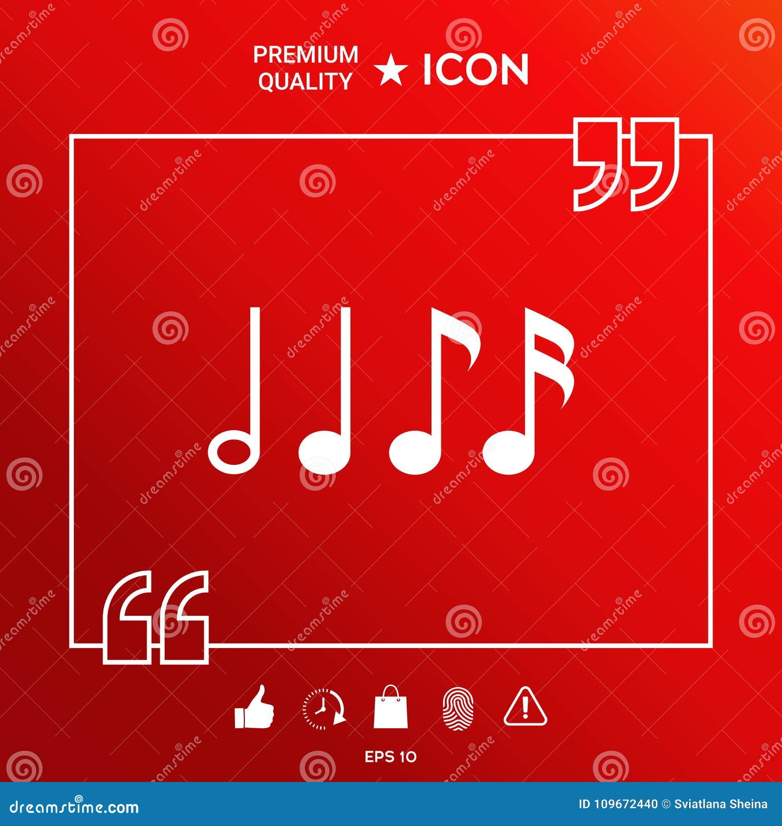 Symbol of Music, Notes. Sixteenth Note, Eighth Note, Quarter Note and ...