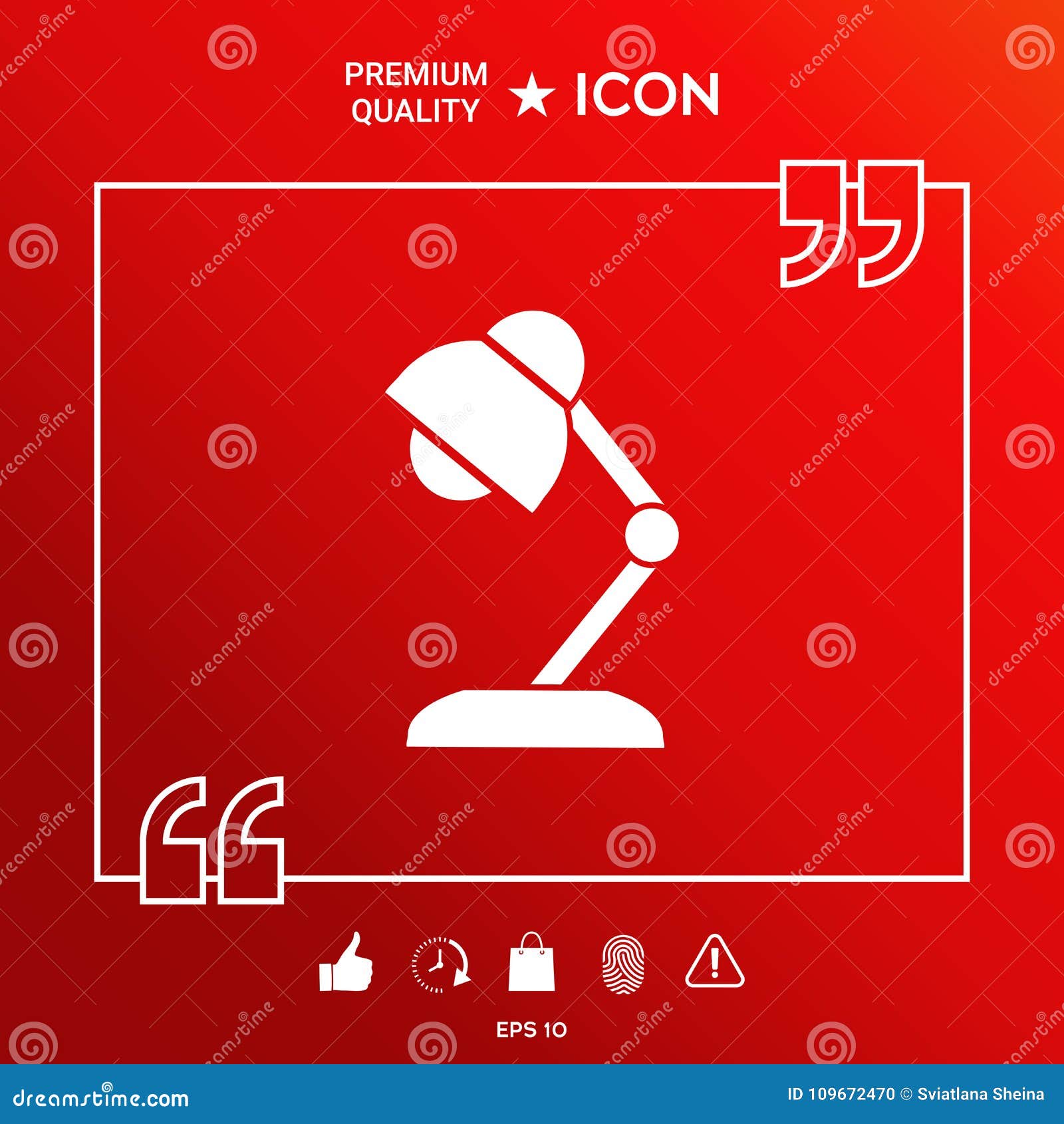 Table lamp icon stock vector. Illustration of symbol - 109672470