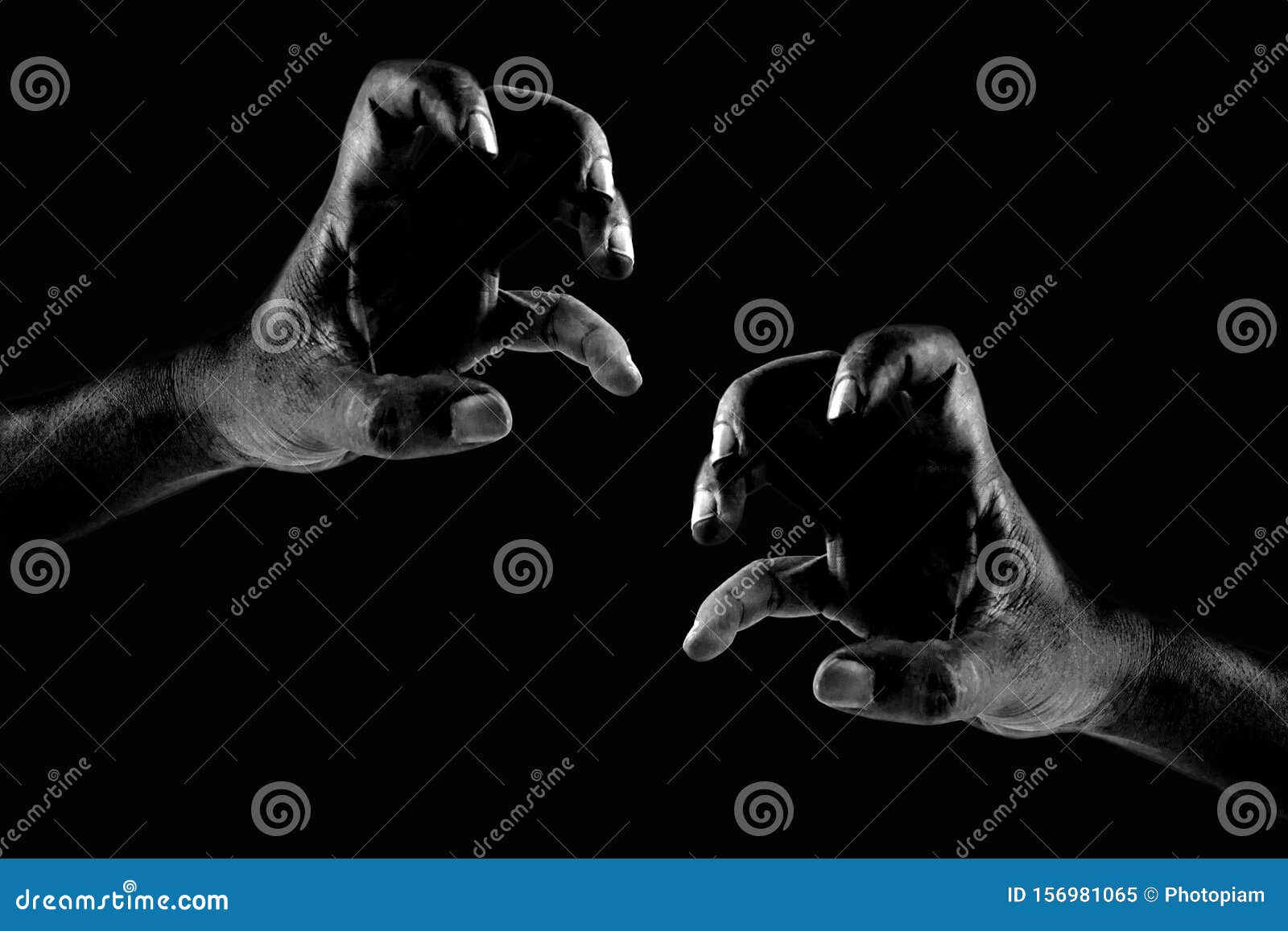 Symbols Two Hands Scary Mystic Spread Fingers of Zomby Demon or Devil ...