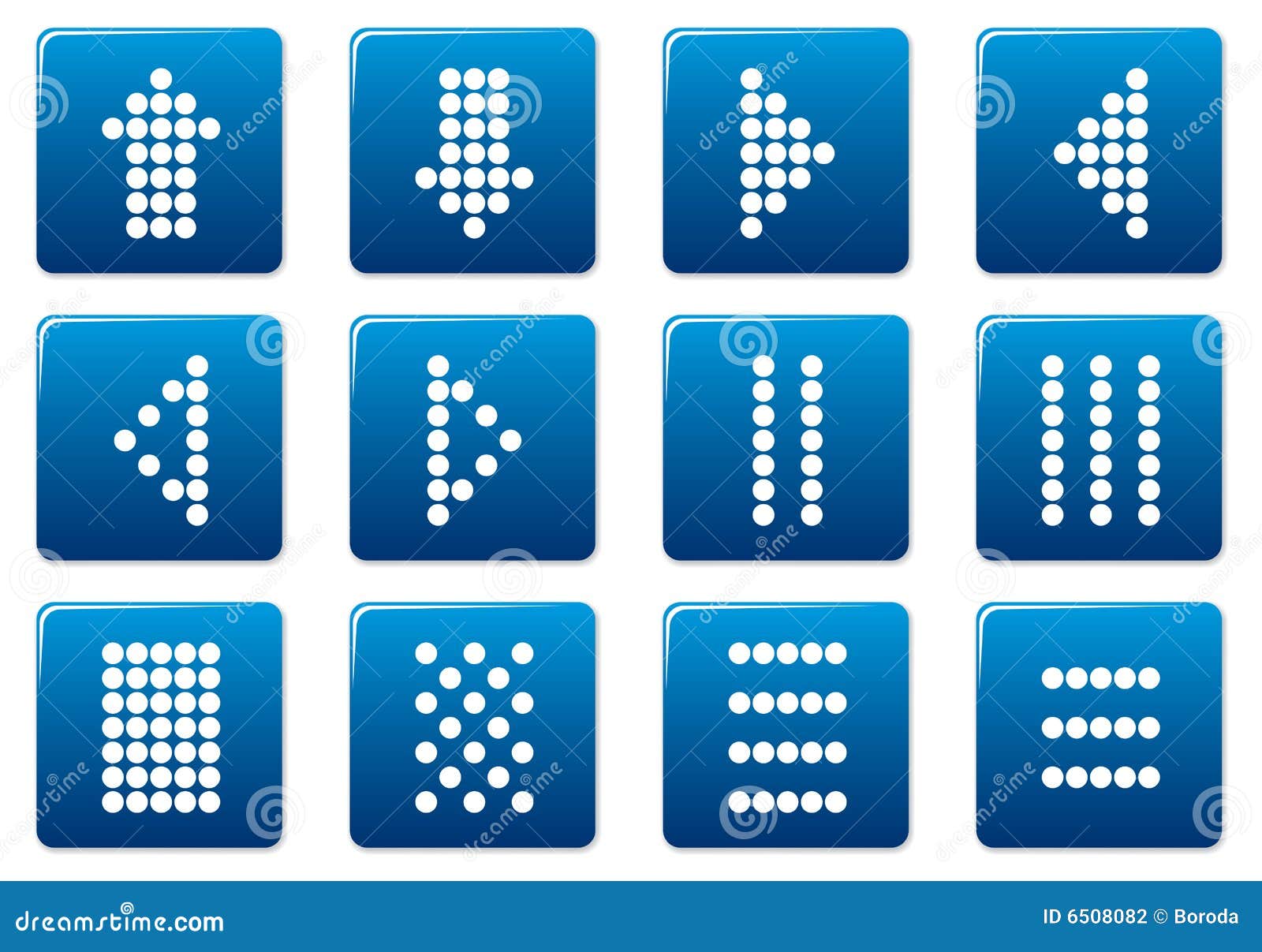 Symbols square icons set. stock vector. Illustration of blue - 6508082