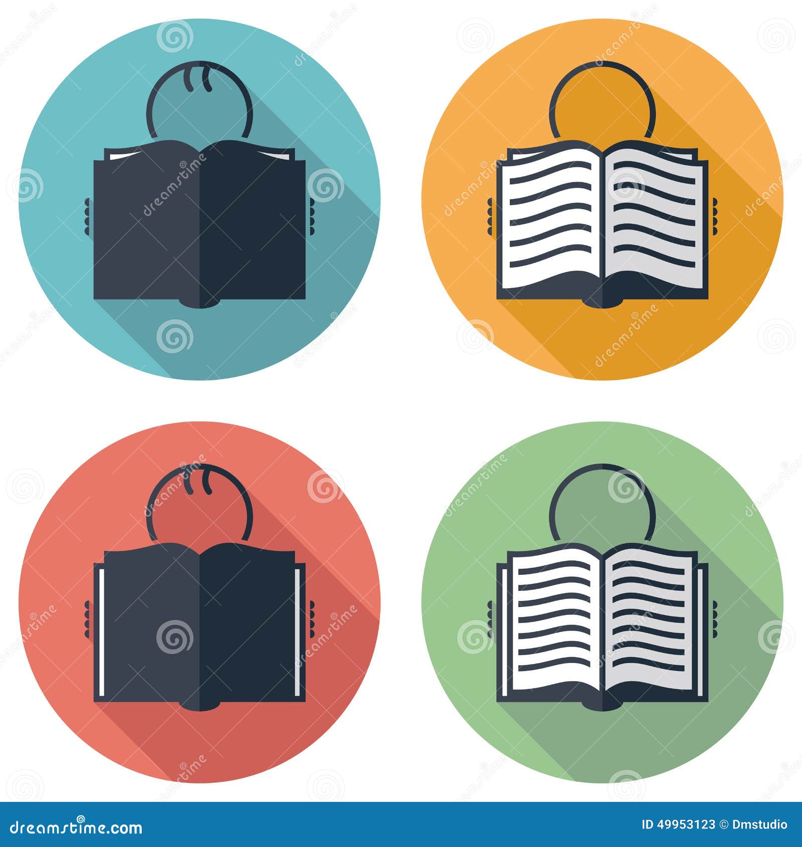 Symbols of Student Reading a Book, Vector Stock Vector - Illustration ...