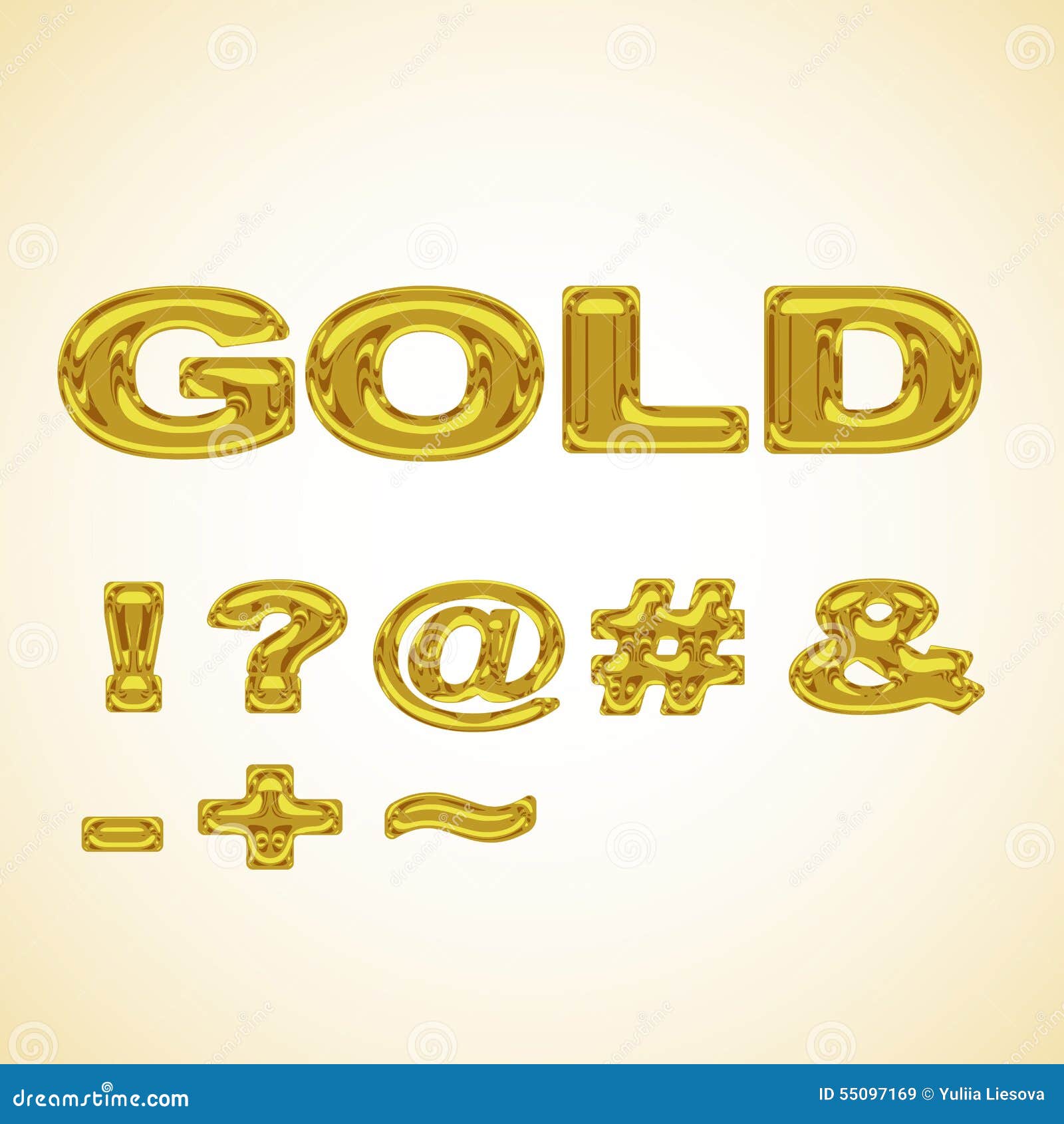 Symbols stylized gold stock vector. Illustration of ampersand - 55097169