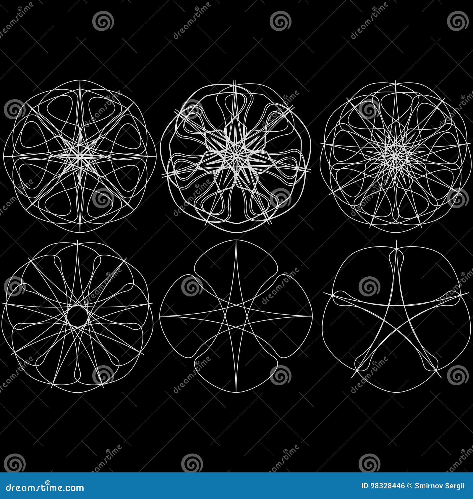 Symbols and Symmetrical Geometric Pattern Stock Illustration ...