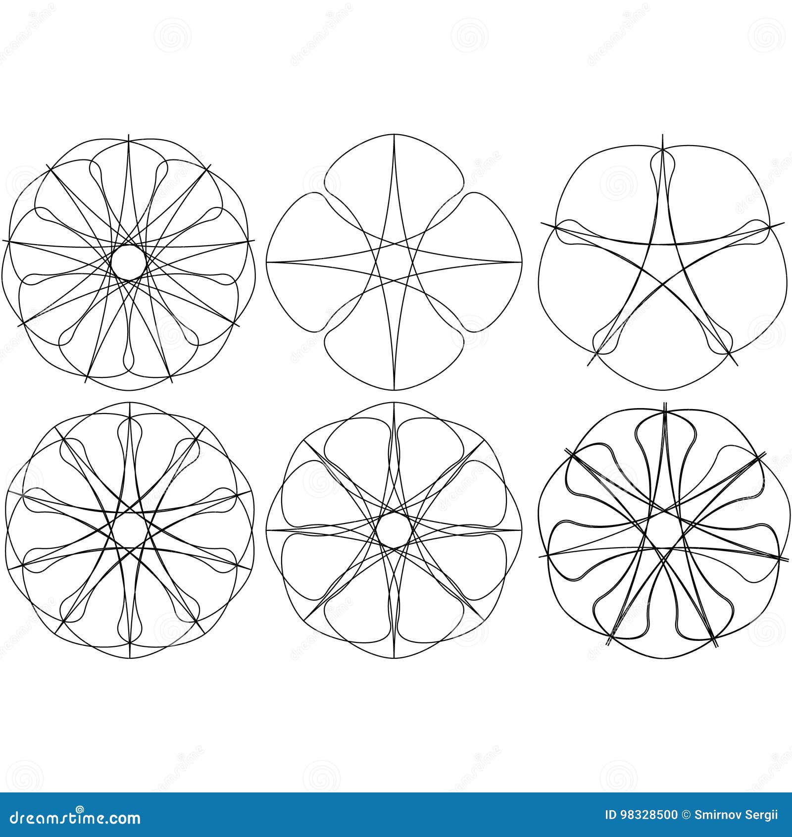 Symbols and Symmetrical Geometric Pattern Stock Illustration ...